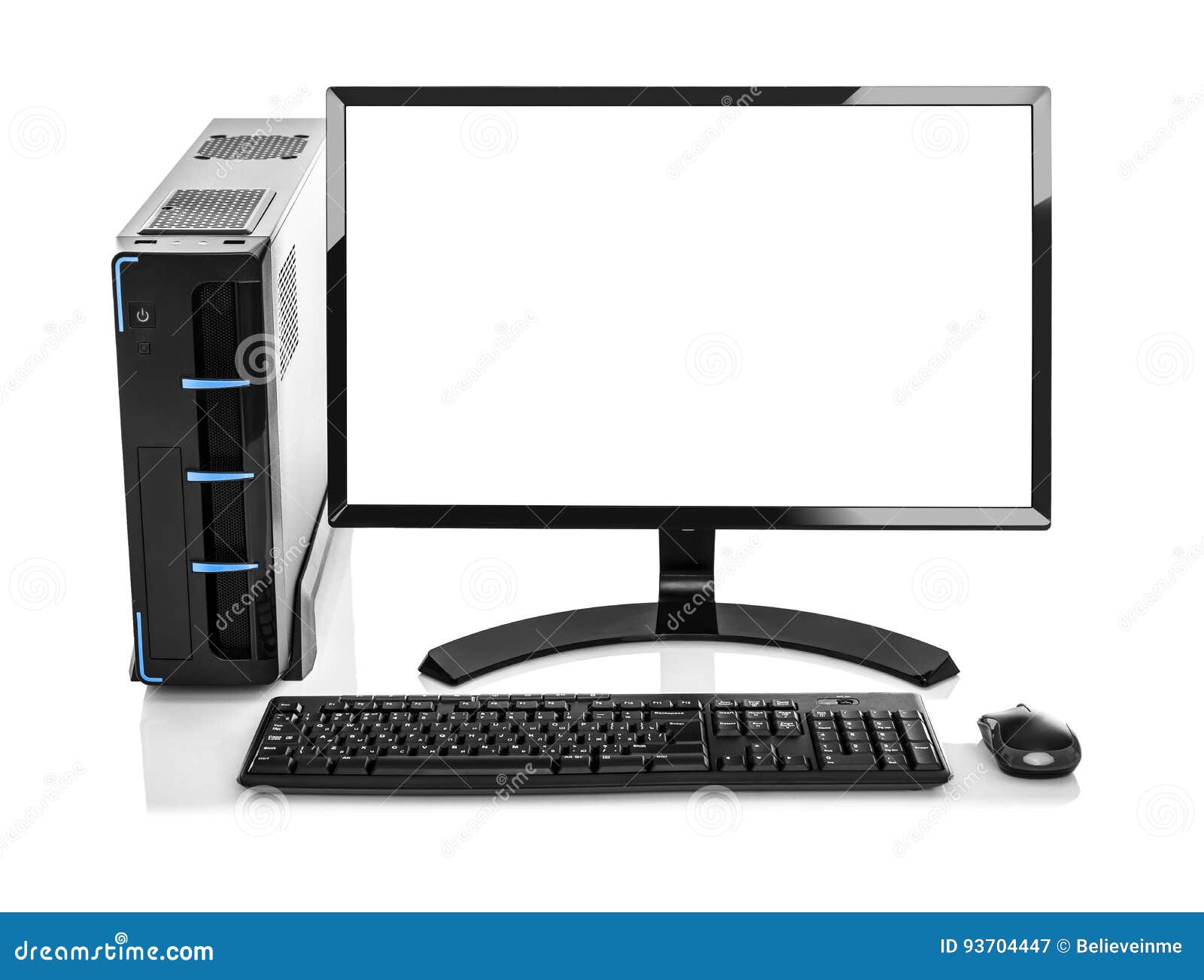 Moderne PC-geïsoleerde Computer Stock Afbeelding - Image of bureaublad ...