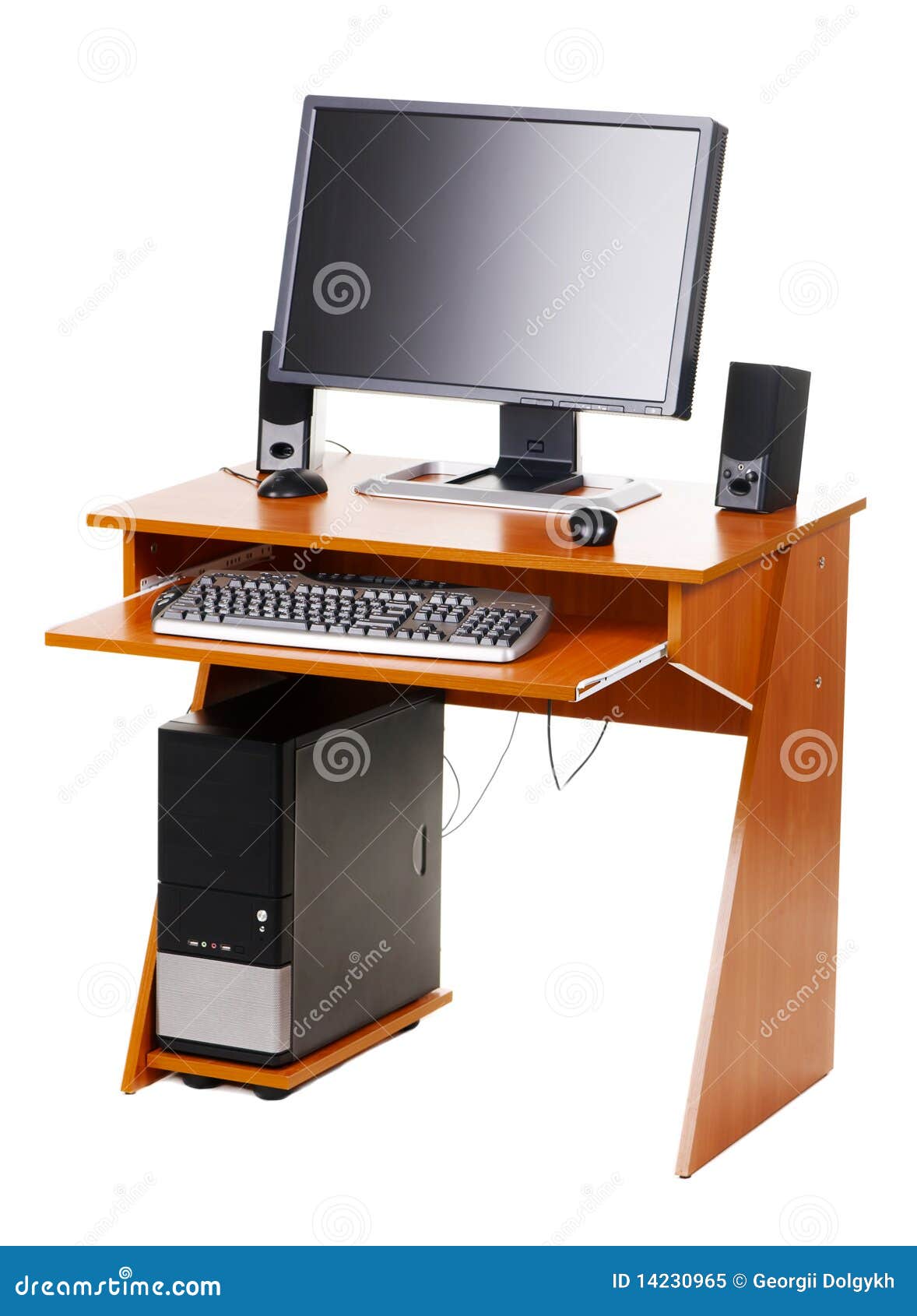 Moderne Personal Computer Op Een Lijst Stock Afbeelding - Image of ...