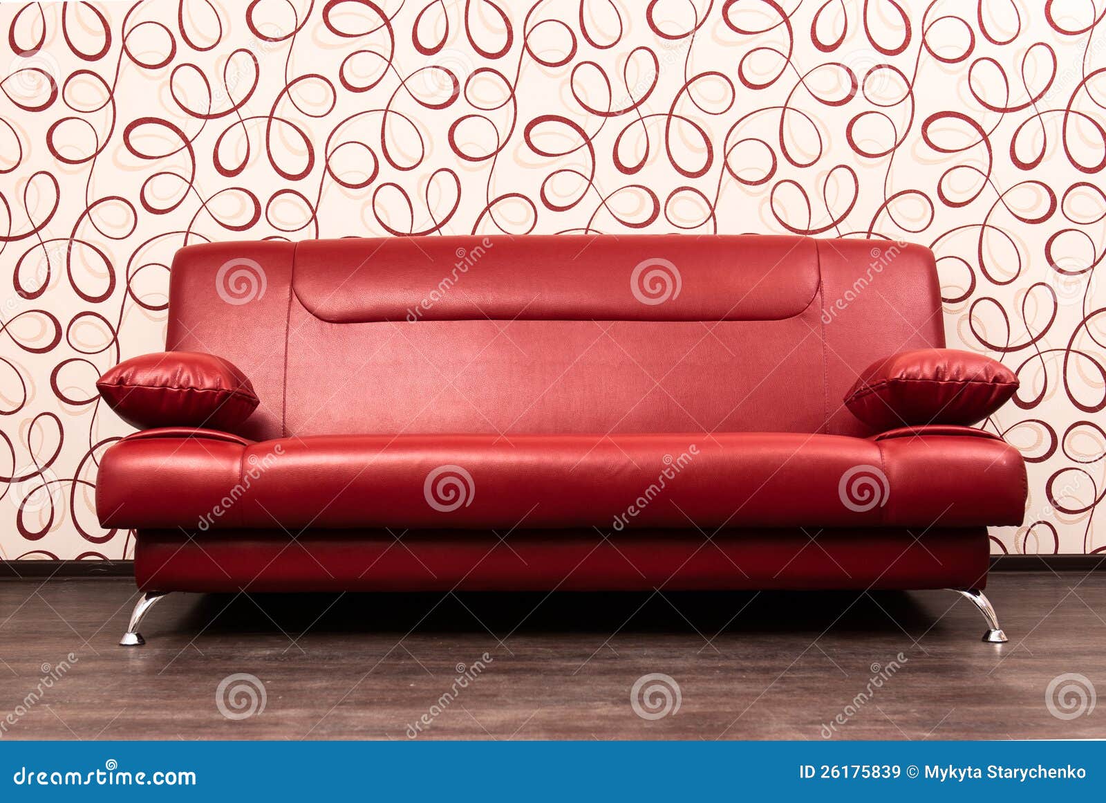 Moderne Rode Bank Voor De Muur Stock Afbeelding - Image of luxe ...