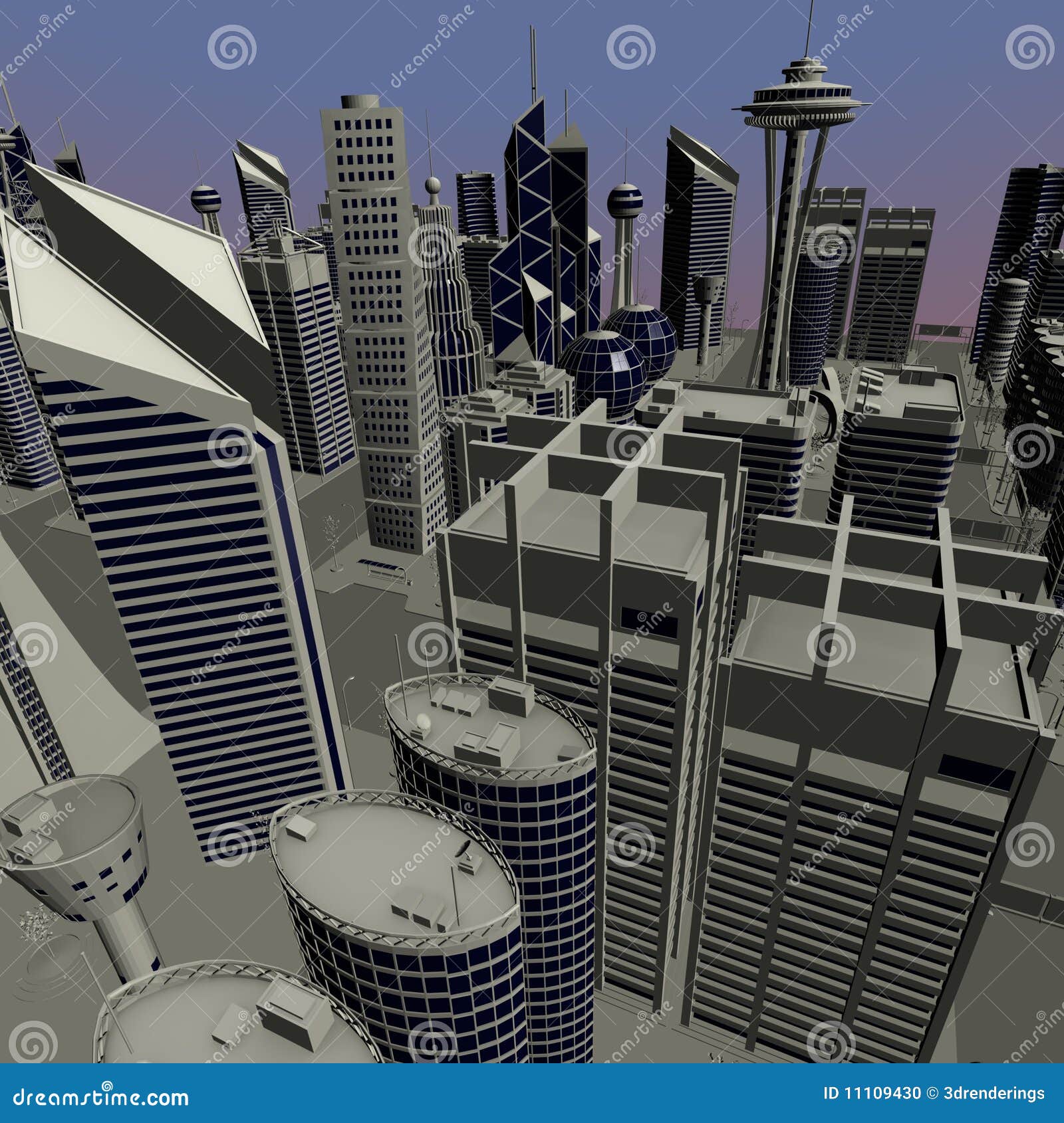 Moderne stad stock illustratie. Illustration of futuristisch - 11109430