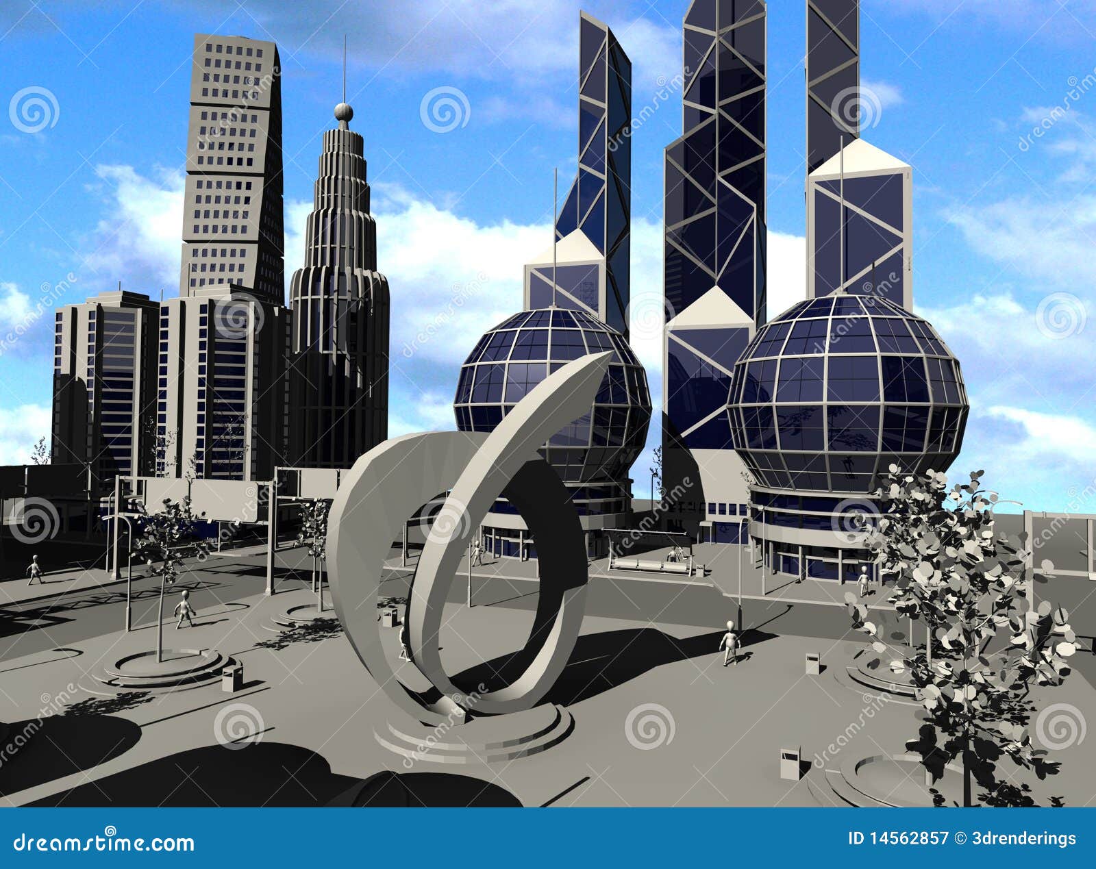 Moderne stad stock illustratie. Illustration of teruggeven - 14562857