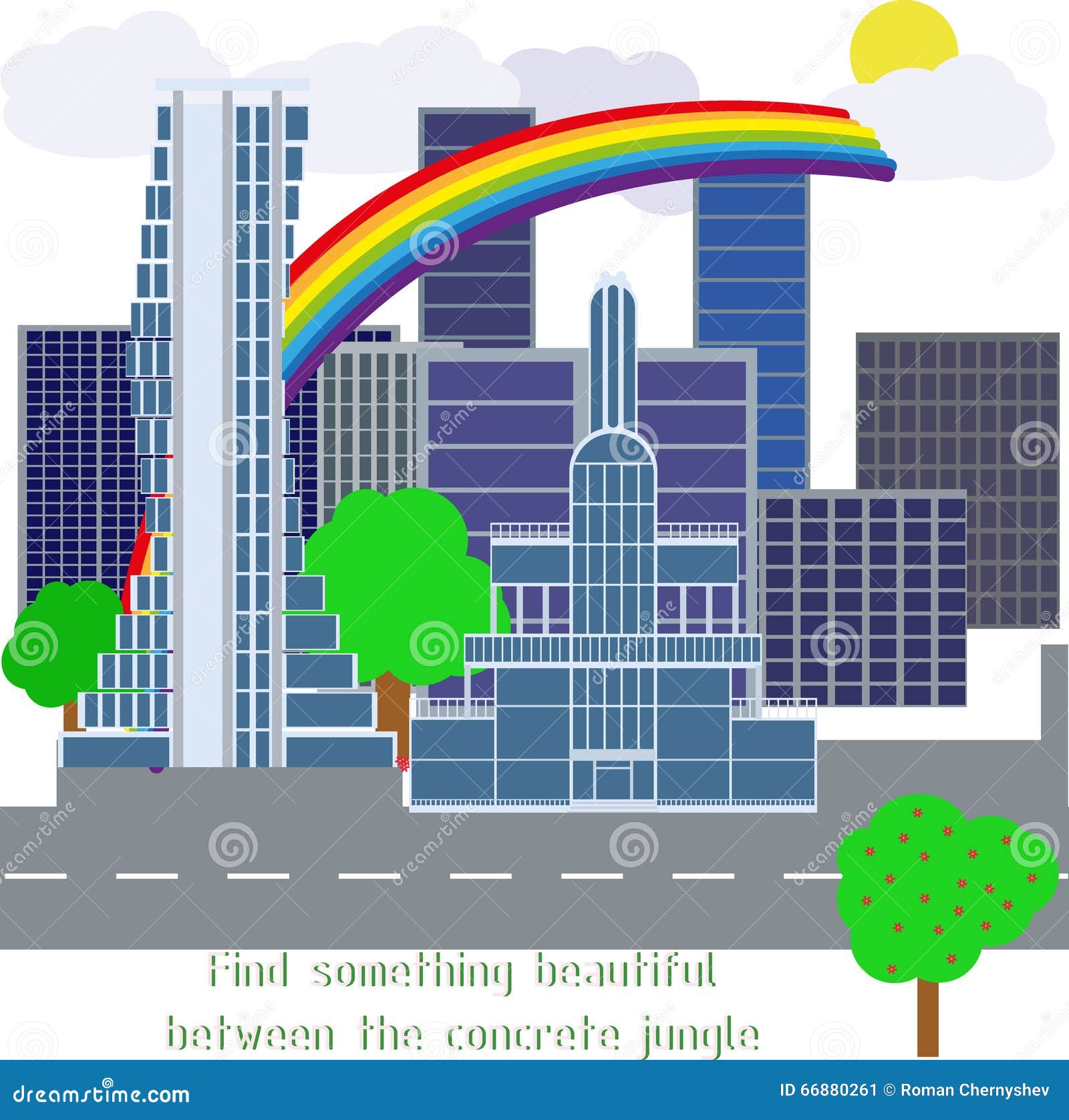 Moderne Stad Met Ontwikkelde Infrastructuur Vector Illustratie ...