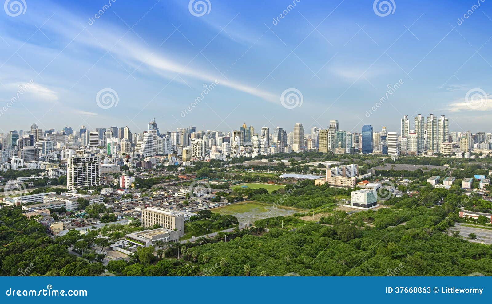 Moderne stad van Bangkok stock afbeelding. Image of modern - 37660863