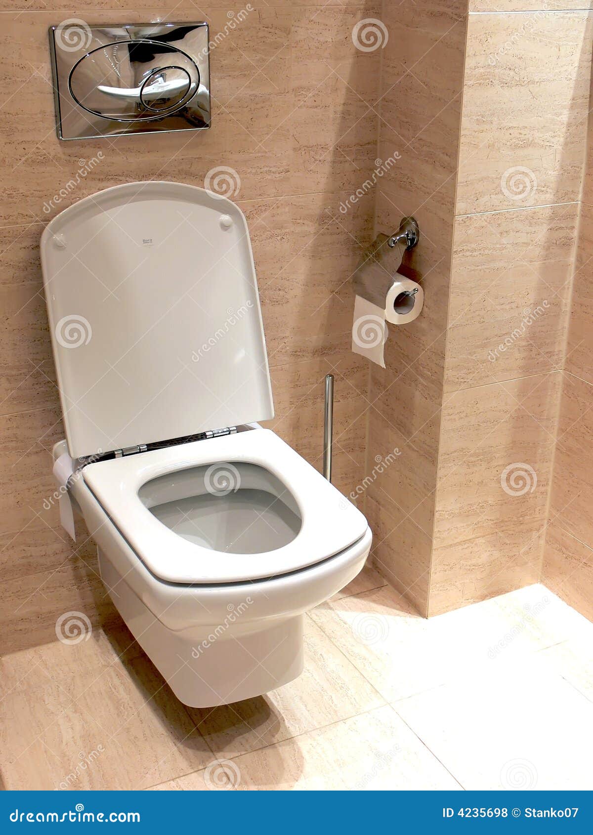 Moderne Toilette stockfoto. Bild von vorrichtung, badezimmer - 4235698