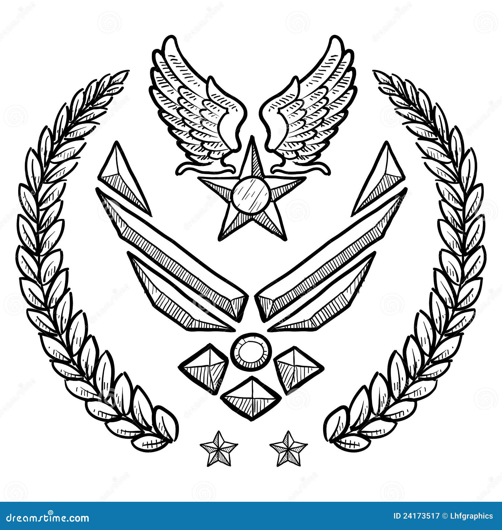 Moderne US-Luftwaffen-Abzeichen Mit Wreath Vektor Abbildung ...