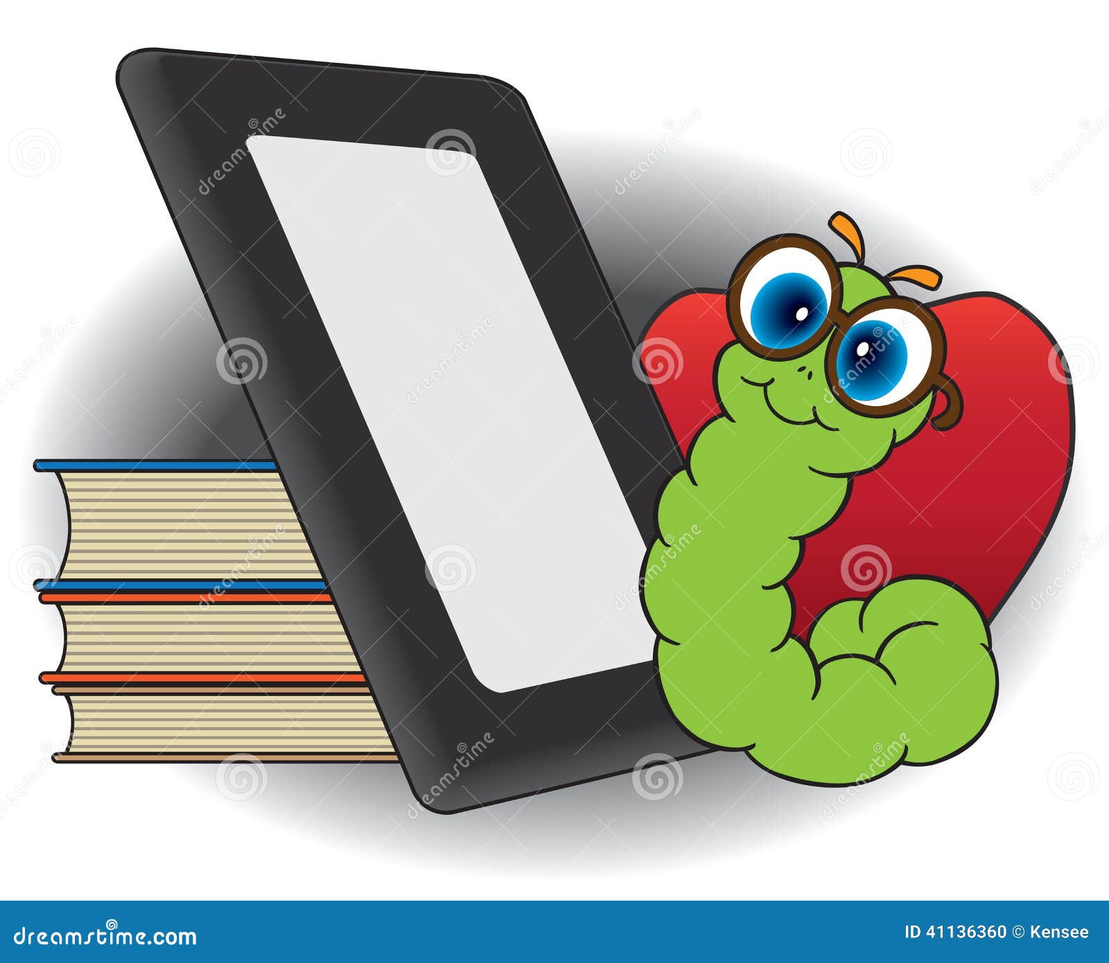 Moderner Bücherwurm vektor abbildung. Illustration von computer - 41136360