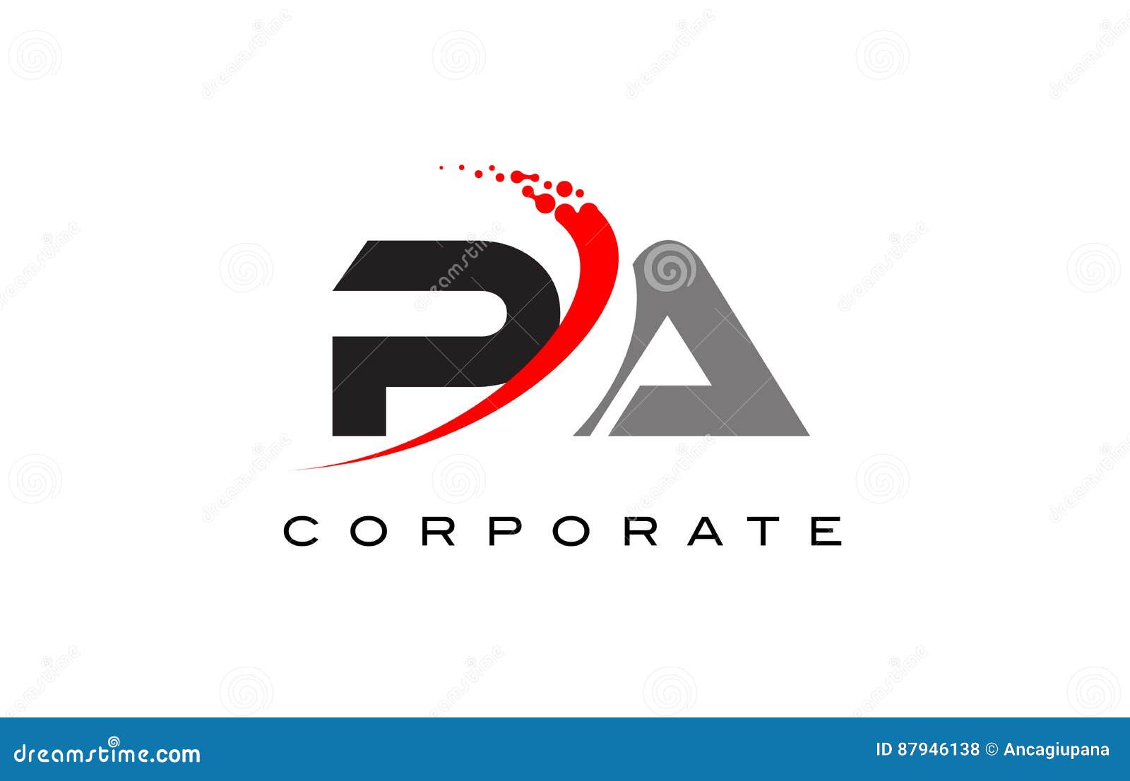 Moderner Buchstabe Logo Design PAs Mit Swoosh Vektor Abbildung ...