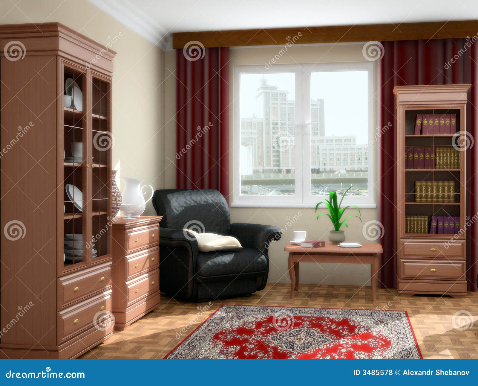 Moderner Innenraum 3d Bild. Bild: 3485578