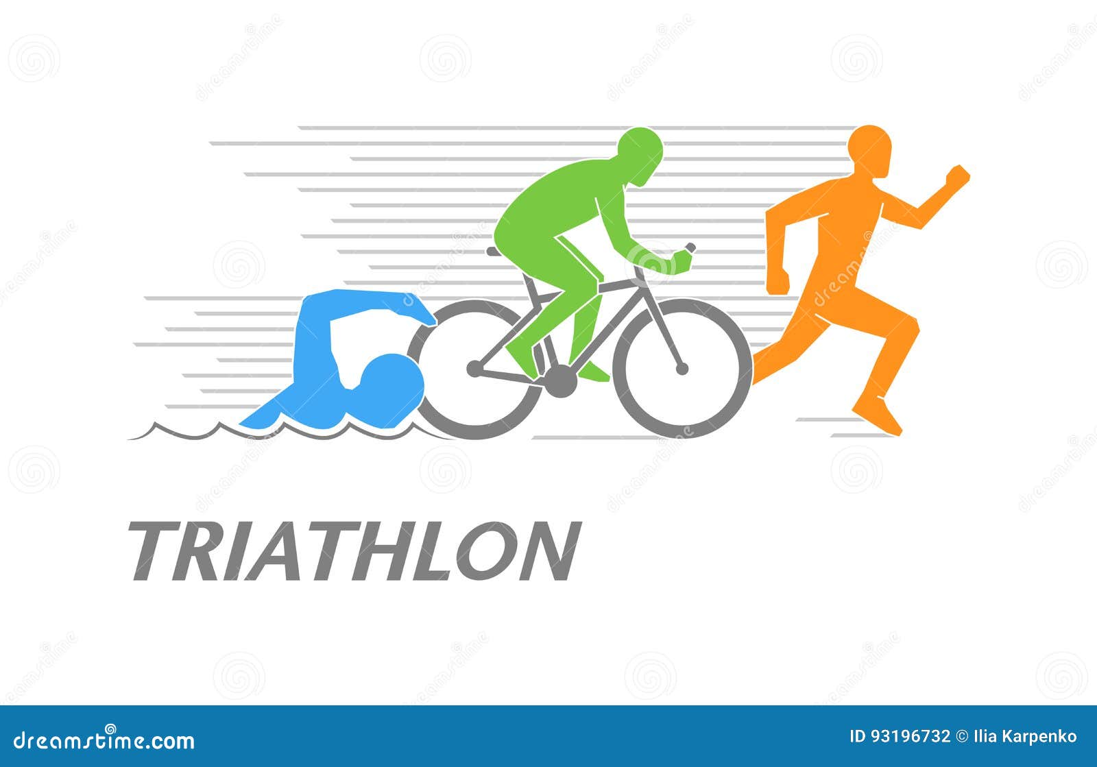 Moderner Logo Triathlon Und Zahlen Triathletes Stock Abbildung ...
