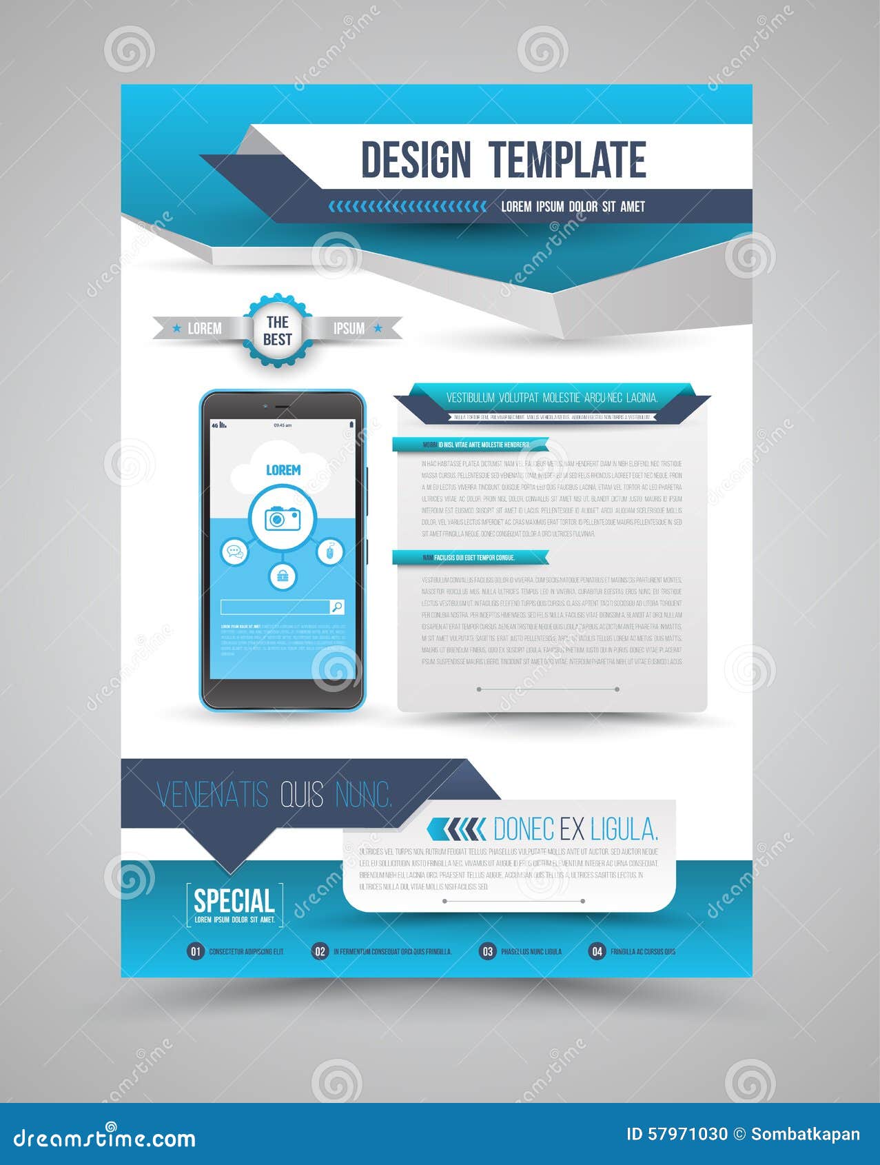 Modernes Origamidesign Der Schablone Mit Smartphone Vektor Abbildung ...