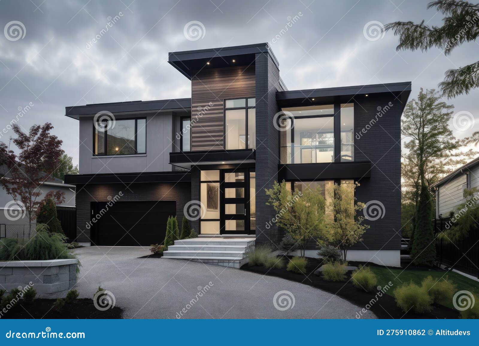 Moderni Edifici Residenziali Con Eleganti Caratteristiche Esterne E ...