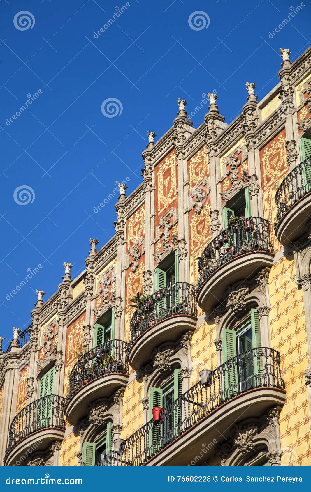 Modernism Building in Eixample District in Barcelona Stock Photo ...