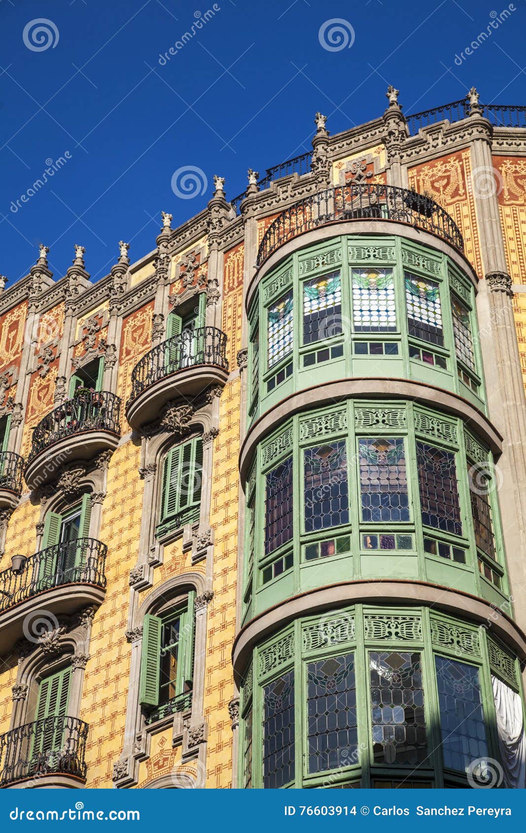 Modernism Building in Eixample District in Barcelona Stock Photo ...