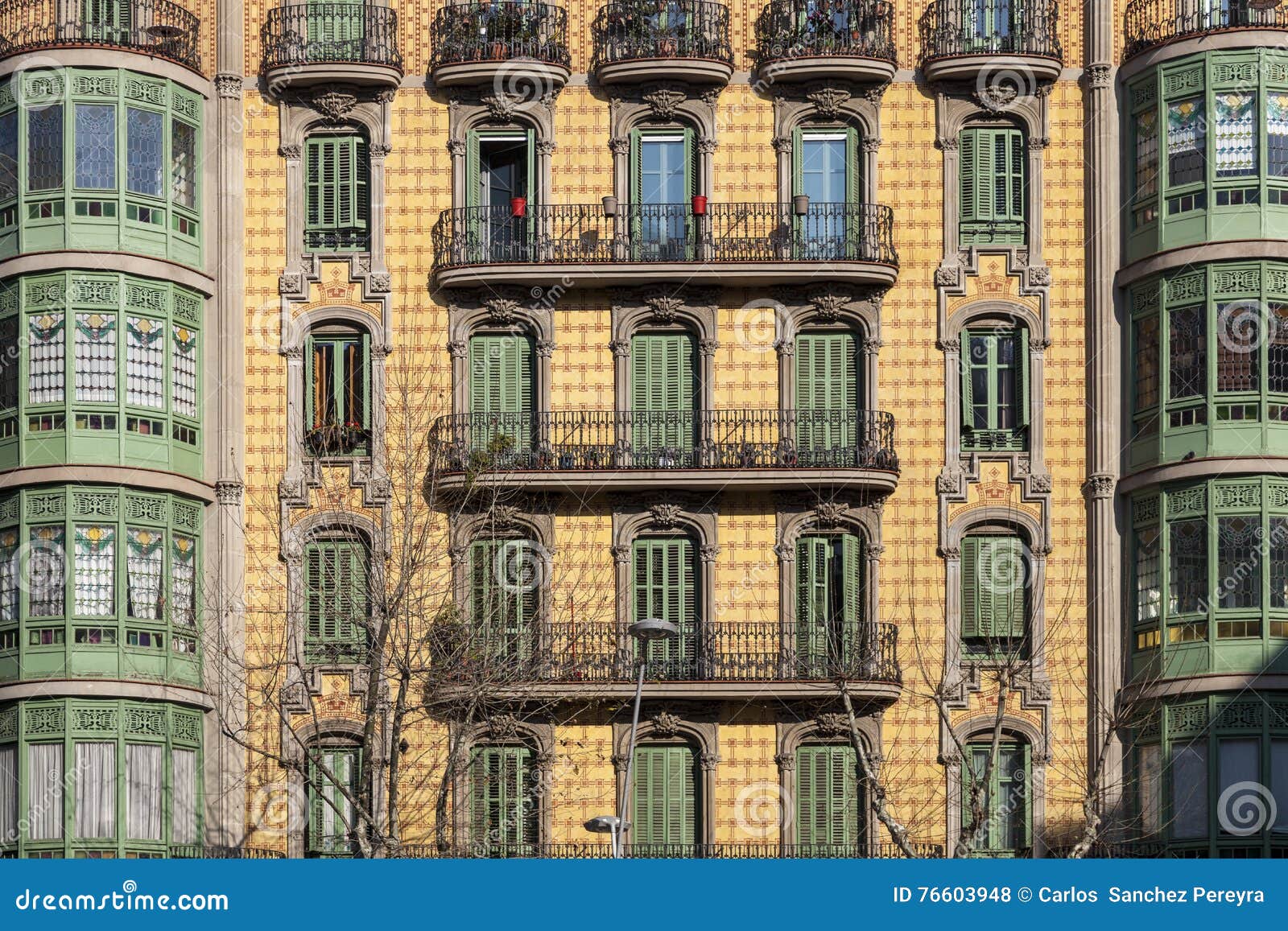 Modernism Building in Eixample District in Barcelona Stock Photo ...