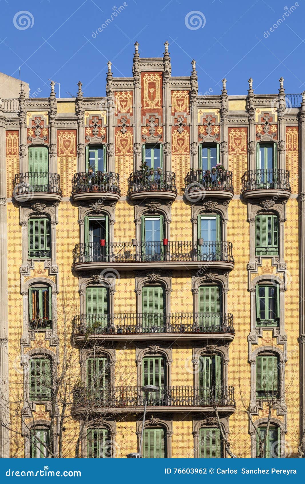 Modernism Building in Eixample District in Barcelona Stock Photo ...