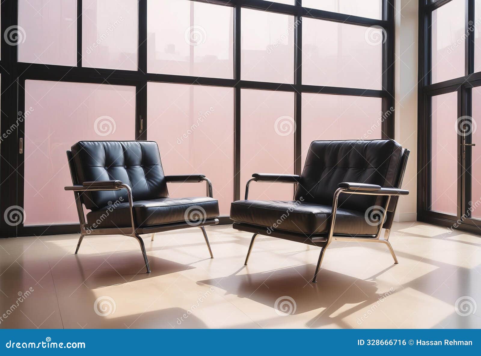 Modernism Chair, Studio Setting, Steel and Leather Texture Stock ...