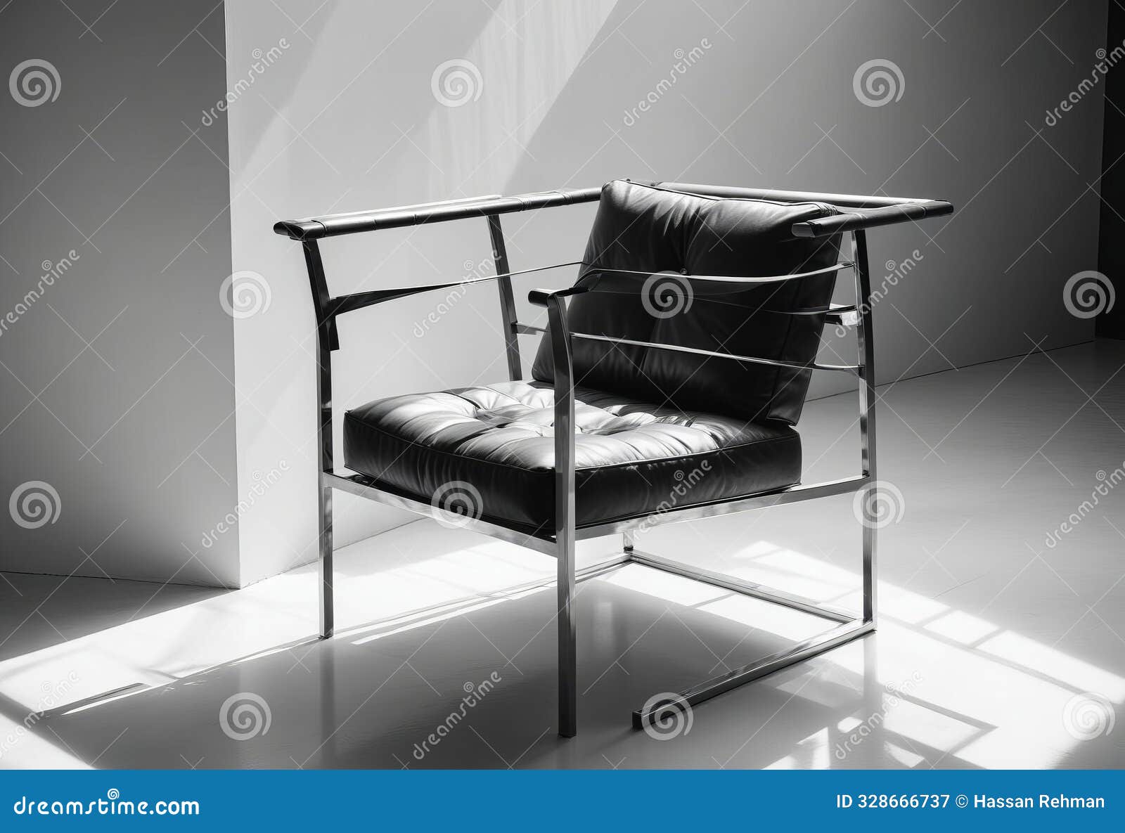 Modernism Chair, Studio Setting, Steel and Leather Texture Stock ...