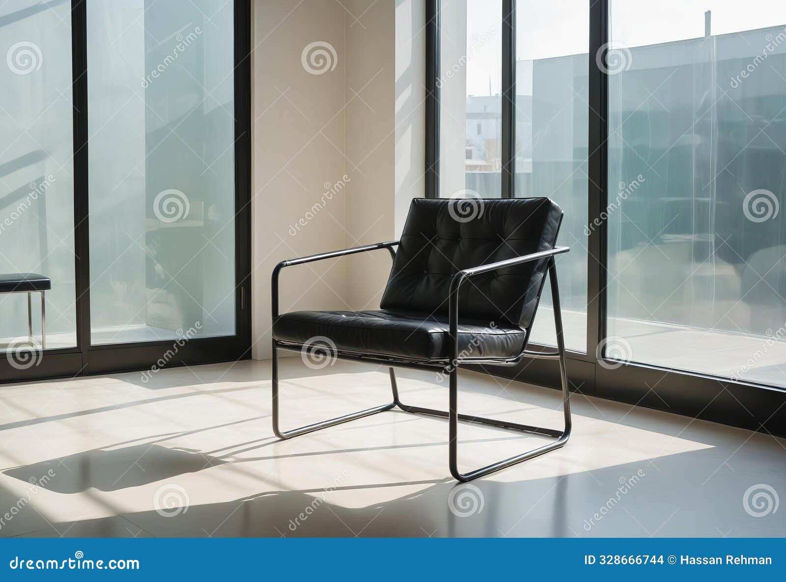 Modernism Chair, Studio Setting, Steel and Leather Texture Stock ...