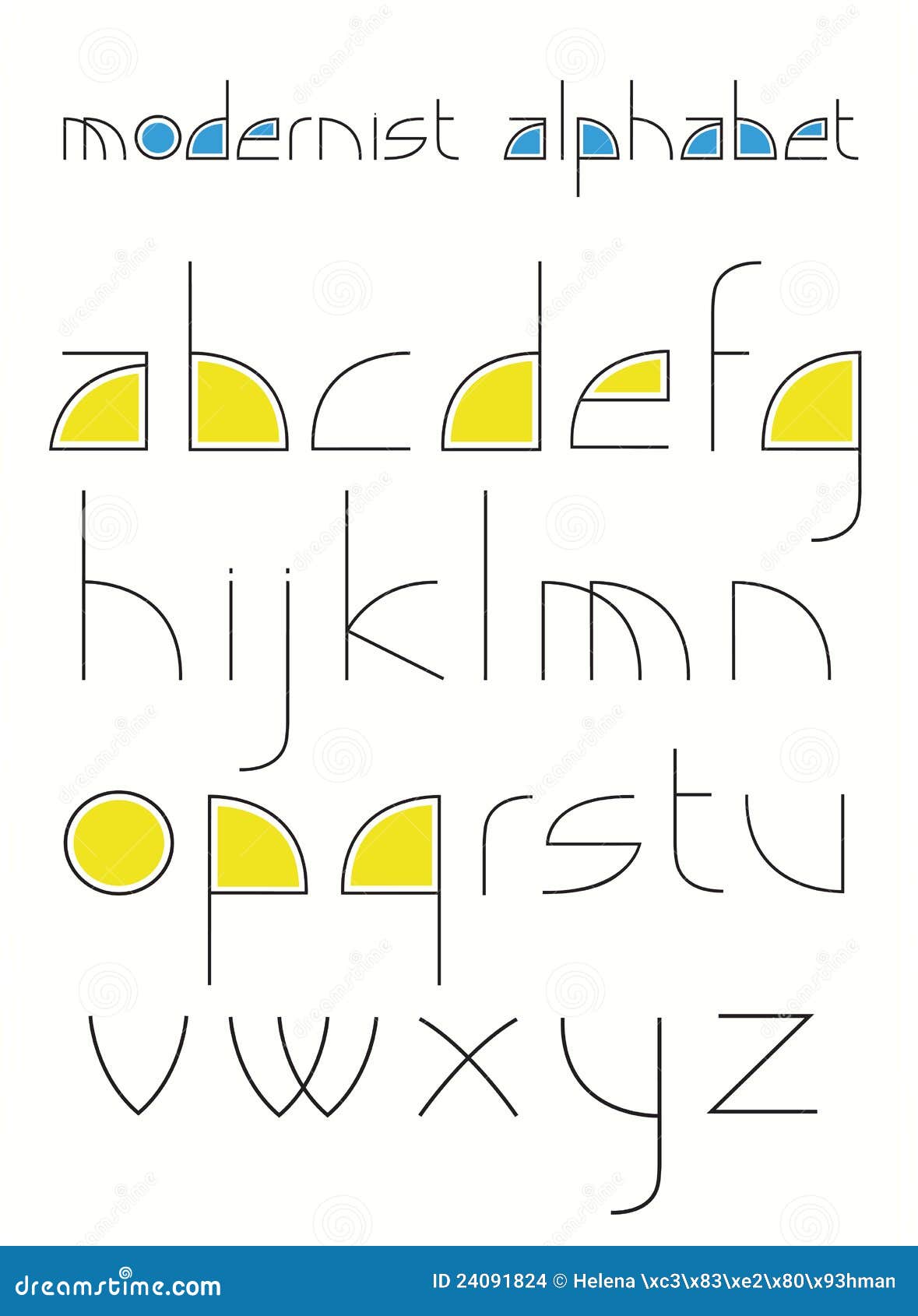 Fun Modernist Alphabet, Cartoon Sans Serif Letters, Modernism Font For ...