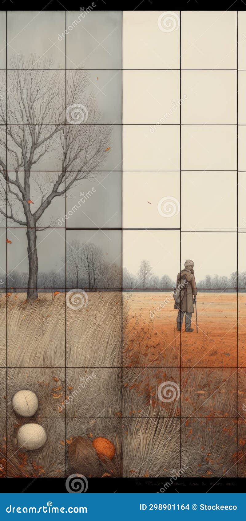 Modernist Grids: Hyperrealistic Murals of Desolate Landscapes Stock ...