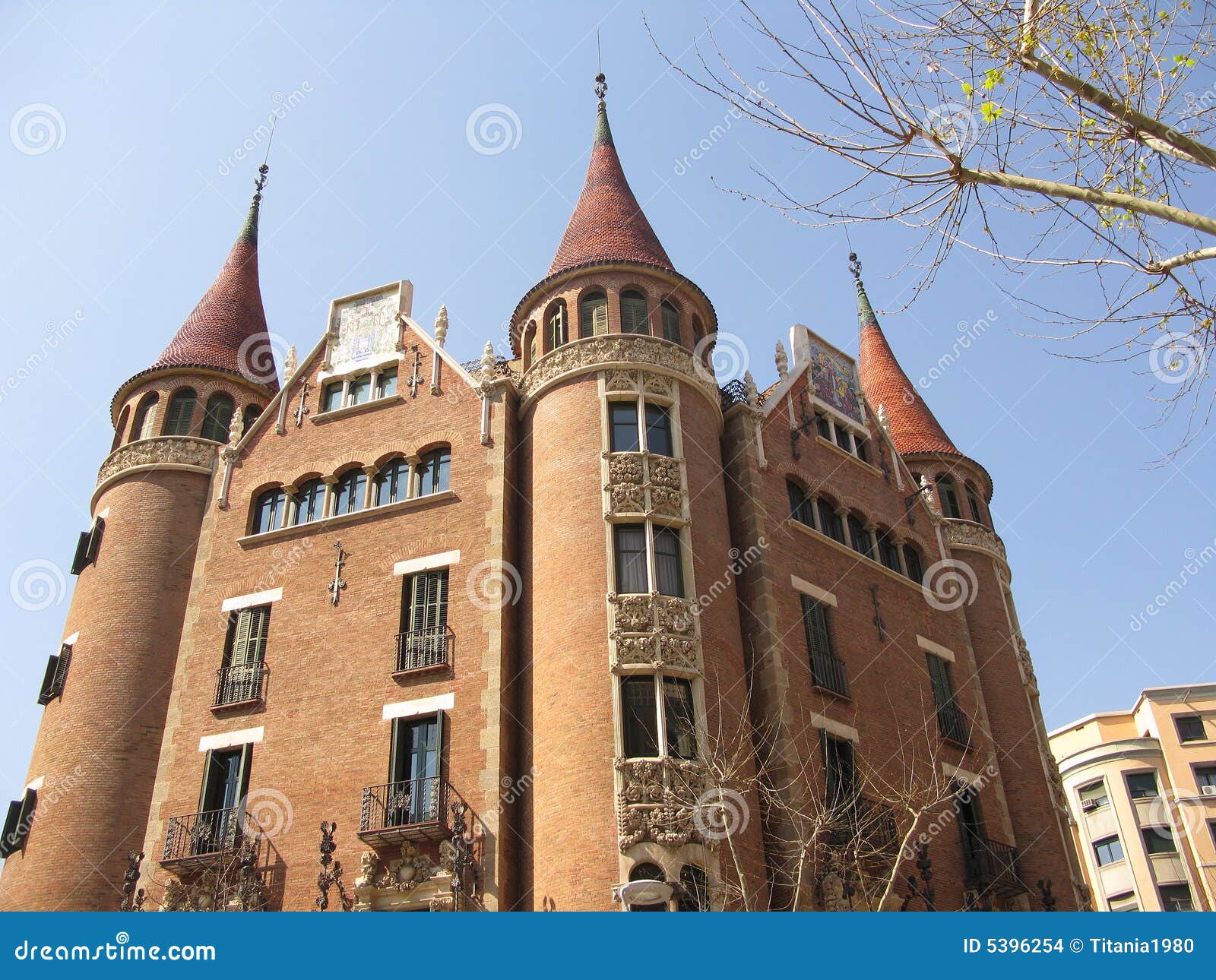 Modernist House with Turrets Stock Photo - Image of city, house: 5396254