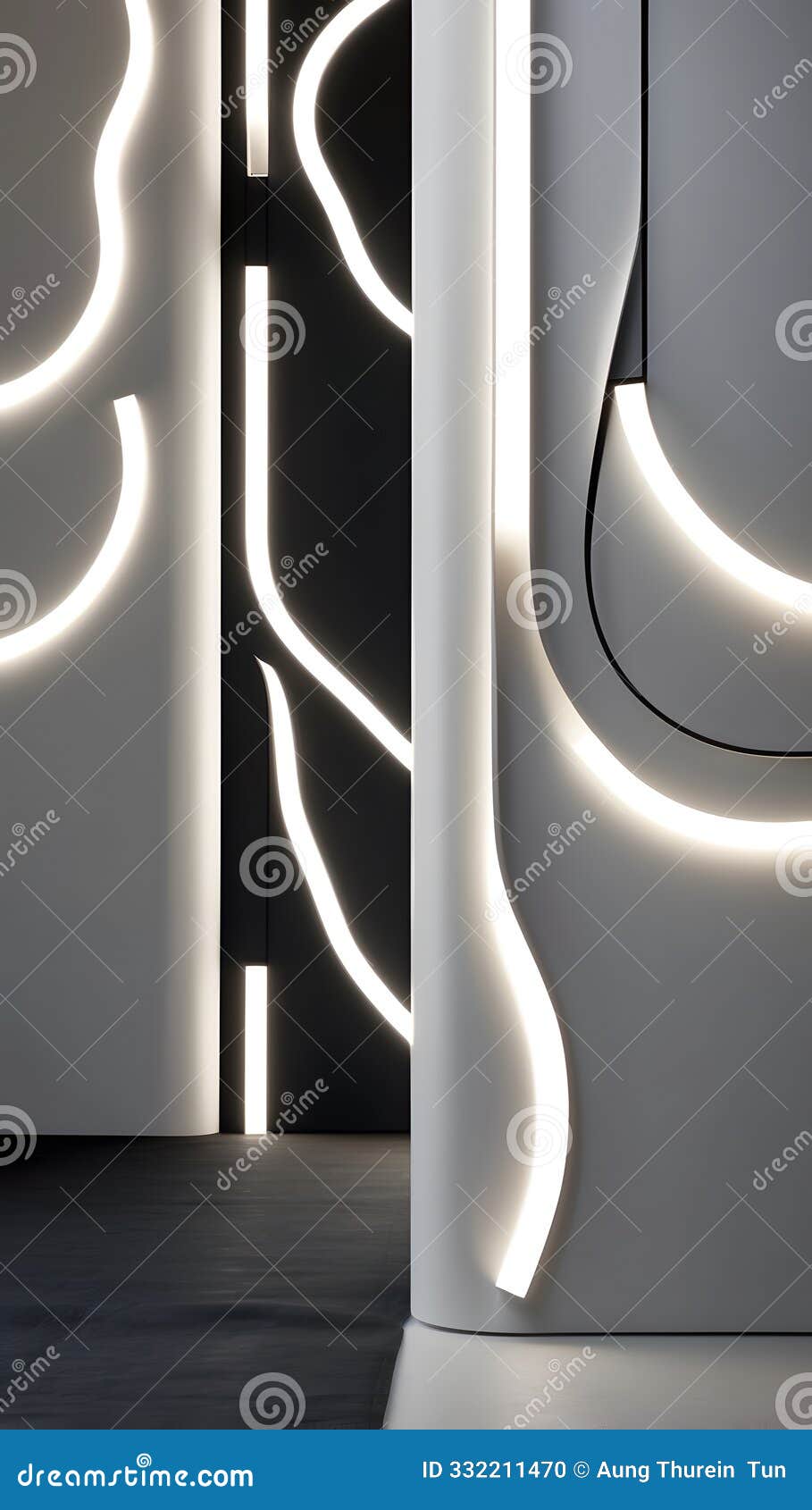 A Modernized Design of LED Lights Embedded in Walls Stock Illustration ...