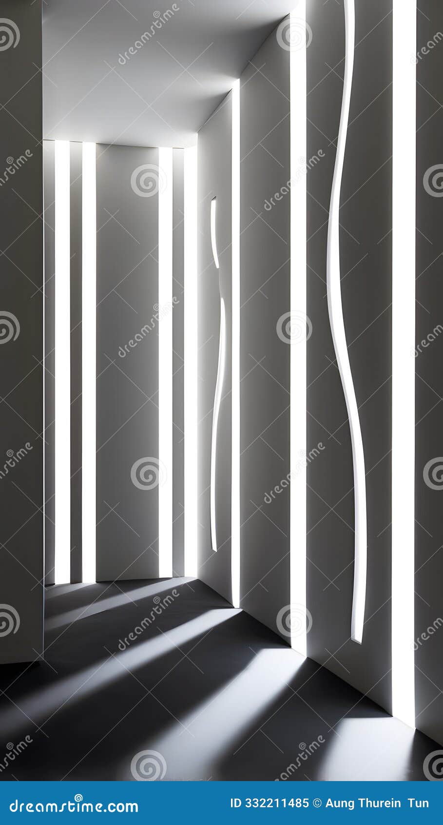 A Modernized Design of LED Lights Embedded in Walls Stock Illustration ...