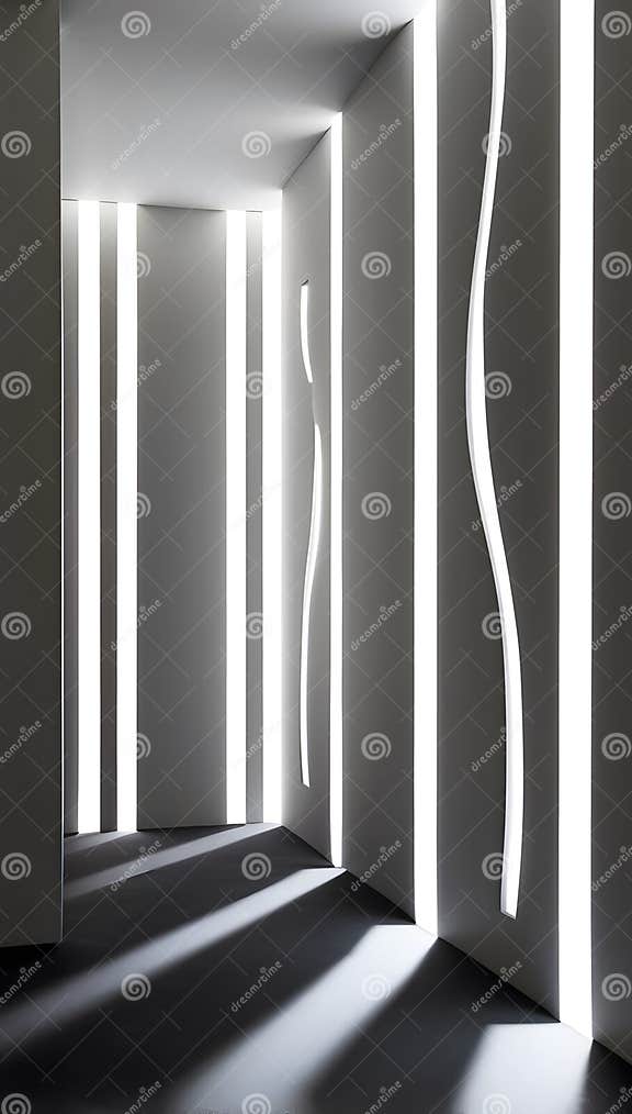 A Modernized Design of LED Lights Embedded in Walls Stock Illustration ...