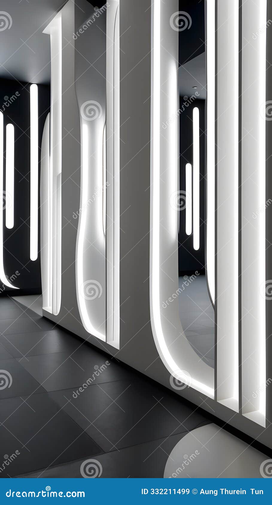 A Modernized Design of LED Lights Embedded in Walls Stock Illustration ...