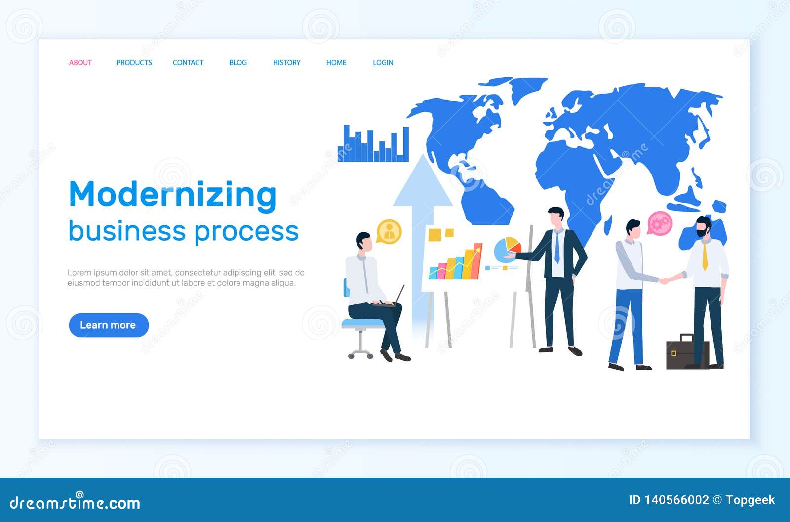 Modernizing Business Process Online Internet Page Stock Vector ...
