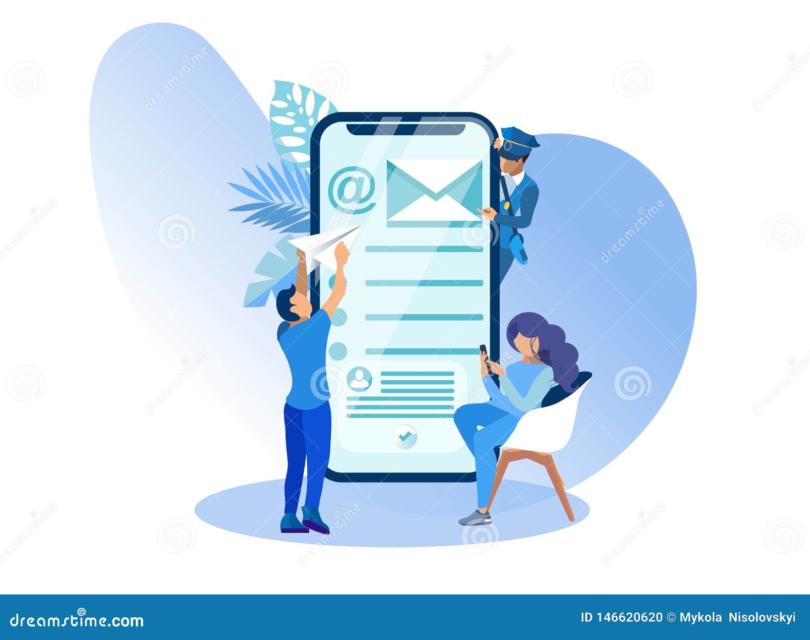Modernmobile Application Users Email Cartoon. Stock Vector ...
