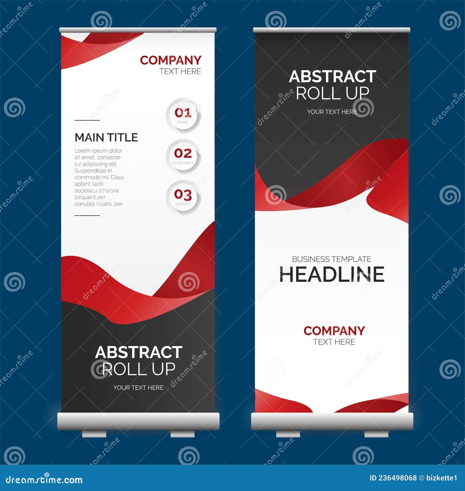 Moderno Roll Up Banner Lazo Rojo Vector Illustration Stock Vector ...