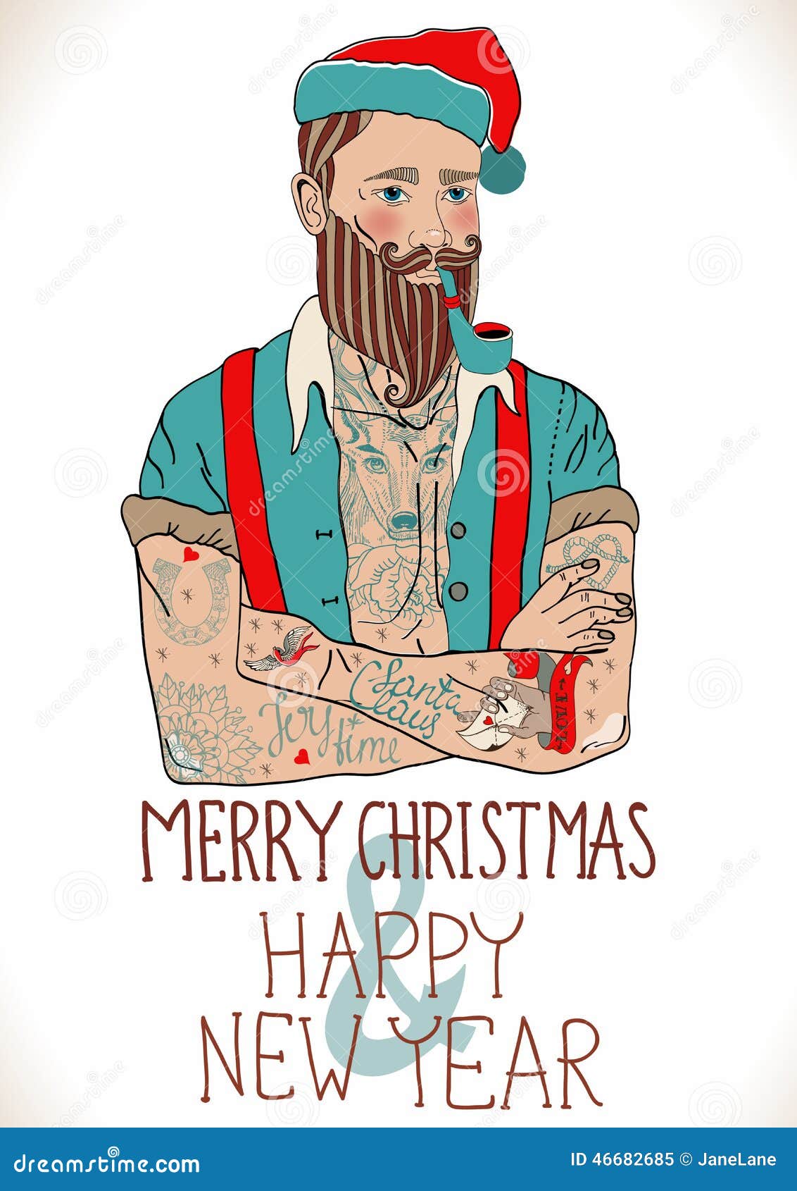 Moderno Santa Claus ilustração do vetor. Ilustração de cartoon - 46682685