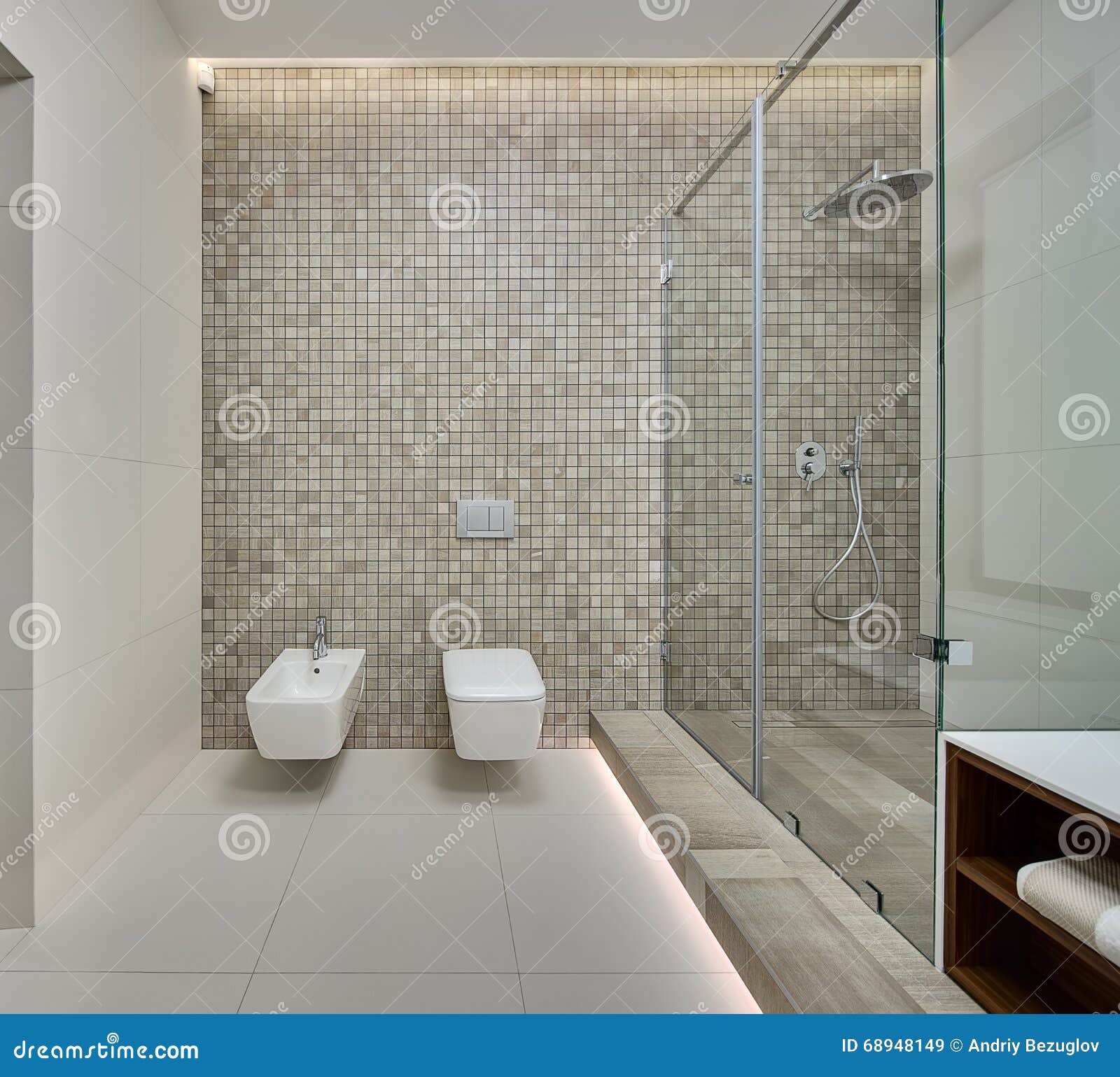 Modernt duschrum fotografering för bildbyråer. Bild av inomhus - 68948149