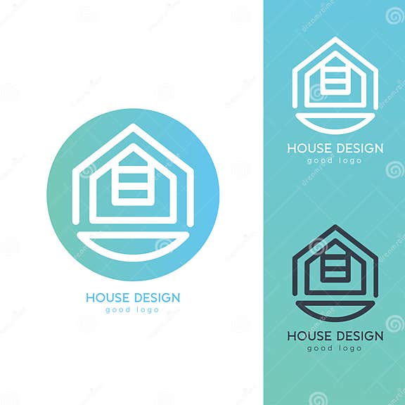 Modernt Hus Logo Design Template Flat Simple Stock Illustrationer ...