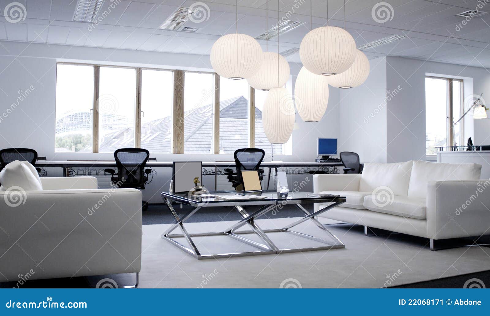 Modernt kontor fotografering för bildbyråer. Bild av inre - 22068171