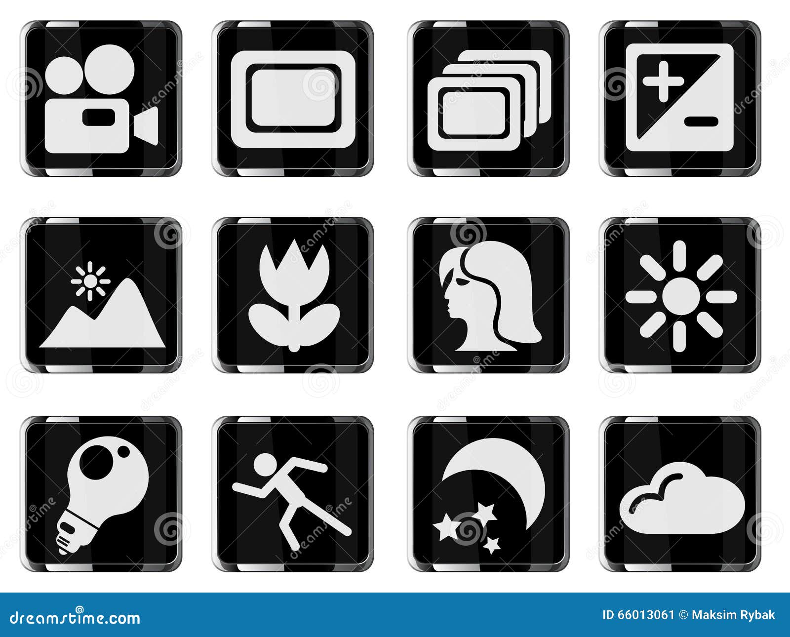 Modes of Photo Silhouette Icons Stock Vector - Illustration of camera ...