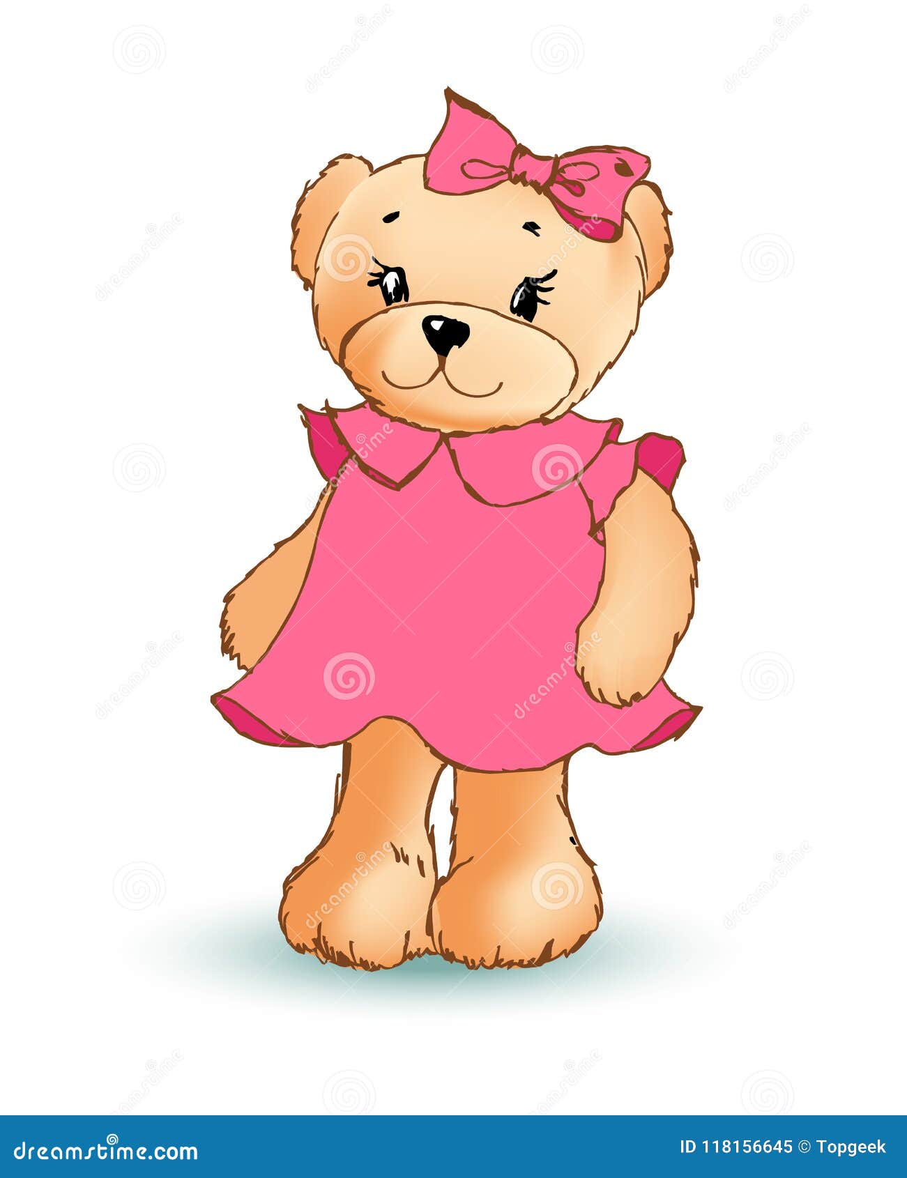 Modest Female Teddy Bear, Ejemplo Del Vector Ilustración del Vector ...