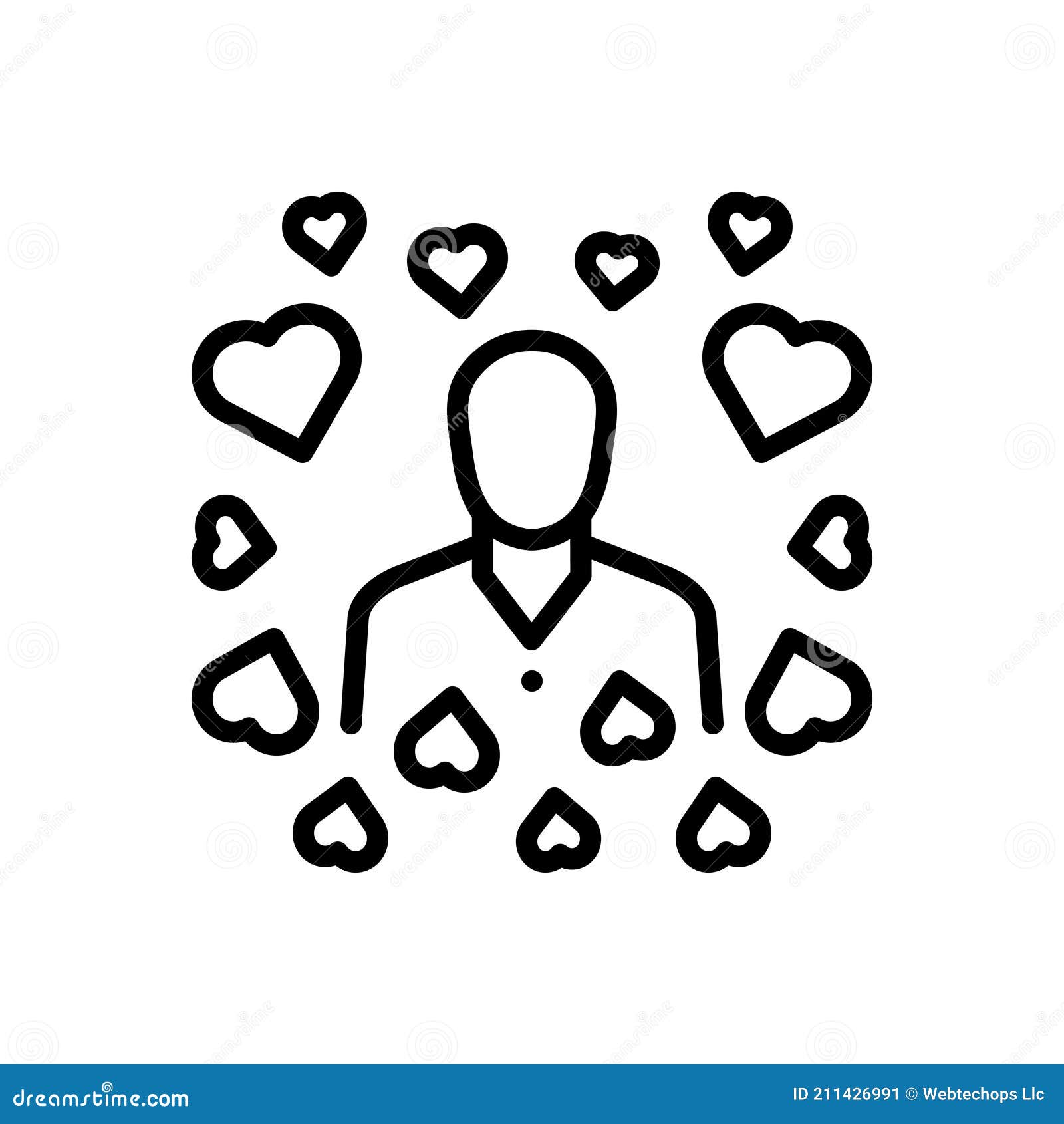 Black Line Icon for Modest, Hackneyed and Common Stock Vector ...