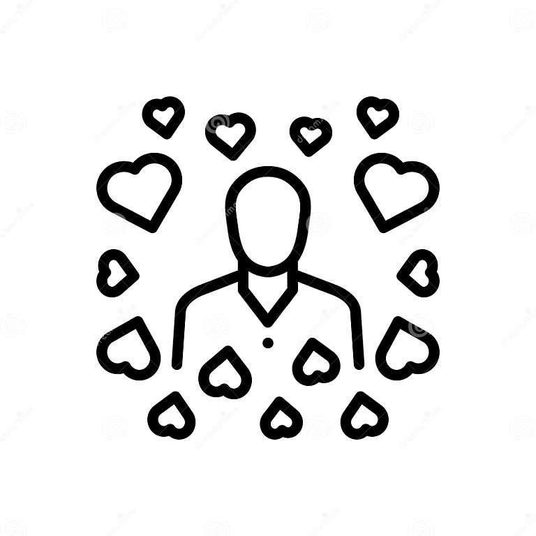 Black Line Icon for Modest, Hackneyed and Common Stock Vector ...