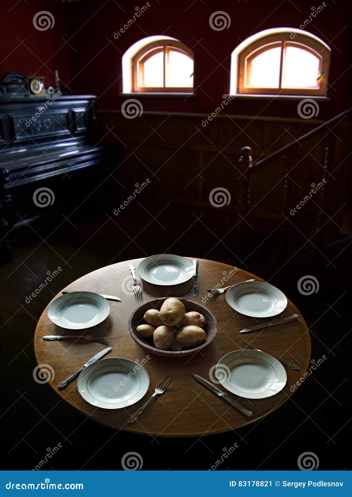Modest Lunch for Five People Stock Image - Image of five, closeup: 83178821