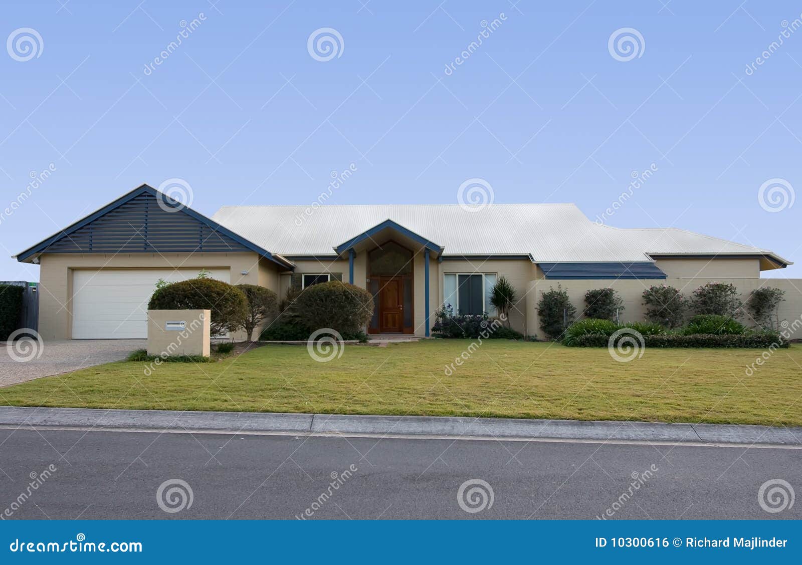 Modest but modern house stock photo. Image of lawn, residential - 10300616
