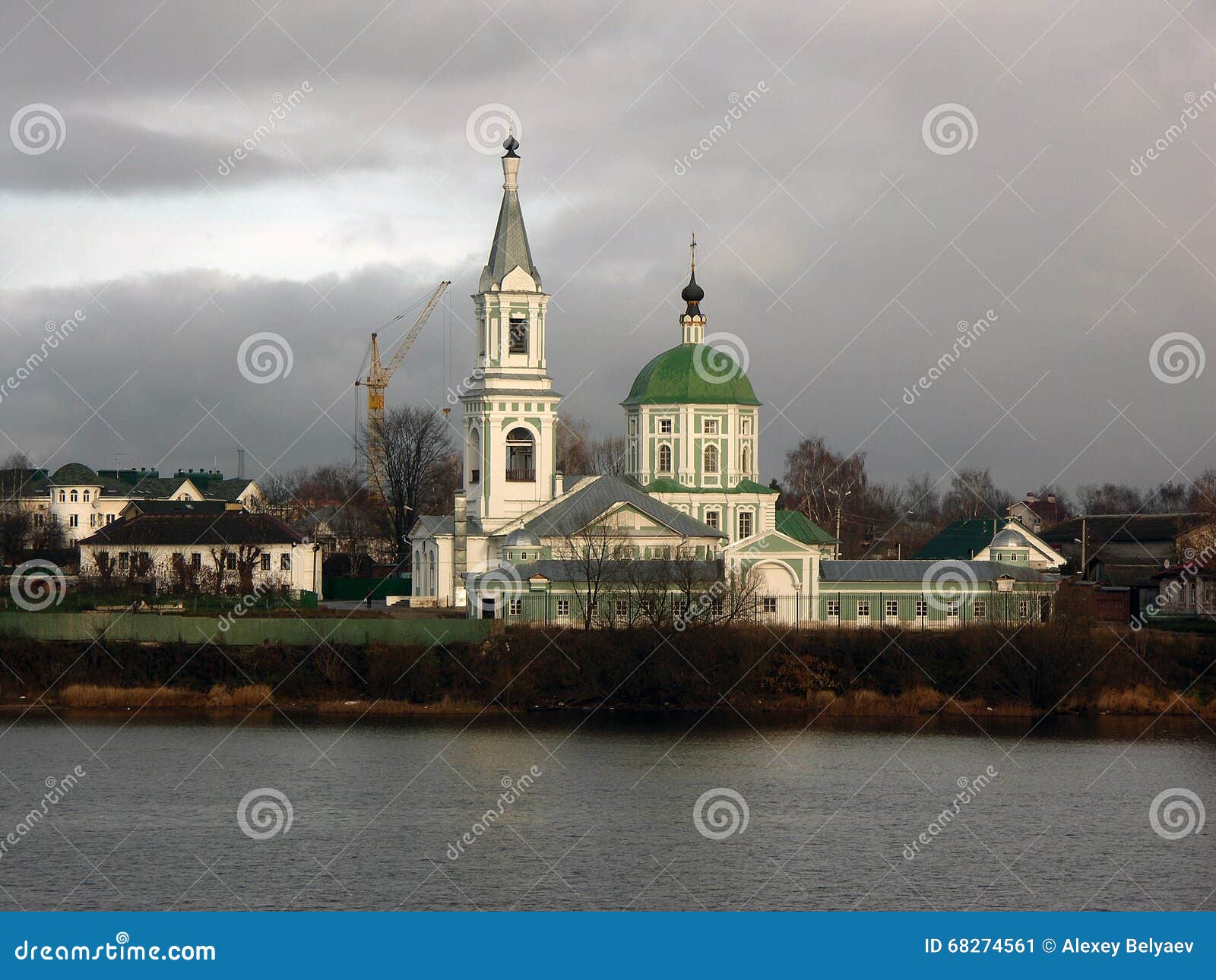 Modest Orthodox Monastery on the Volga River Stock Image - Image of ...