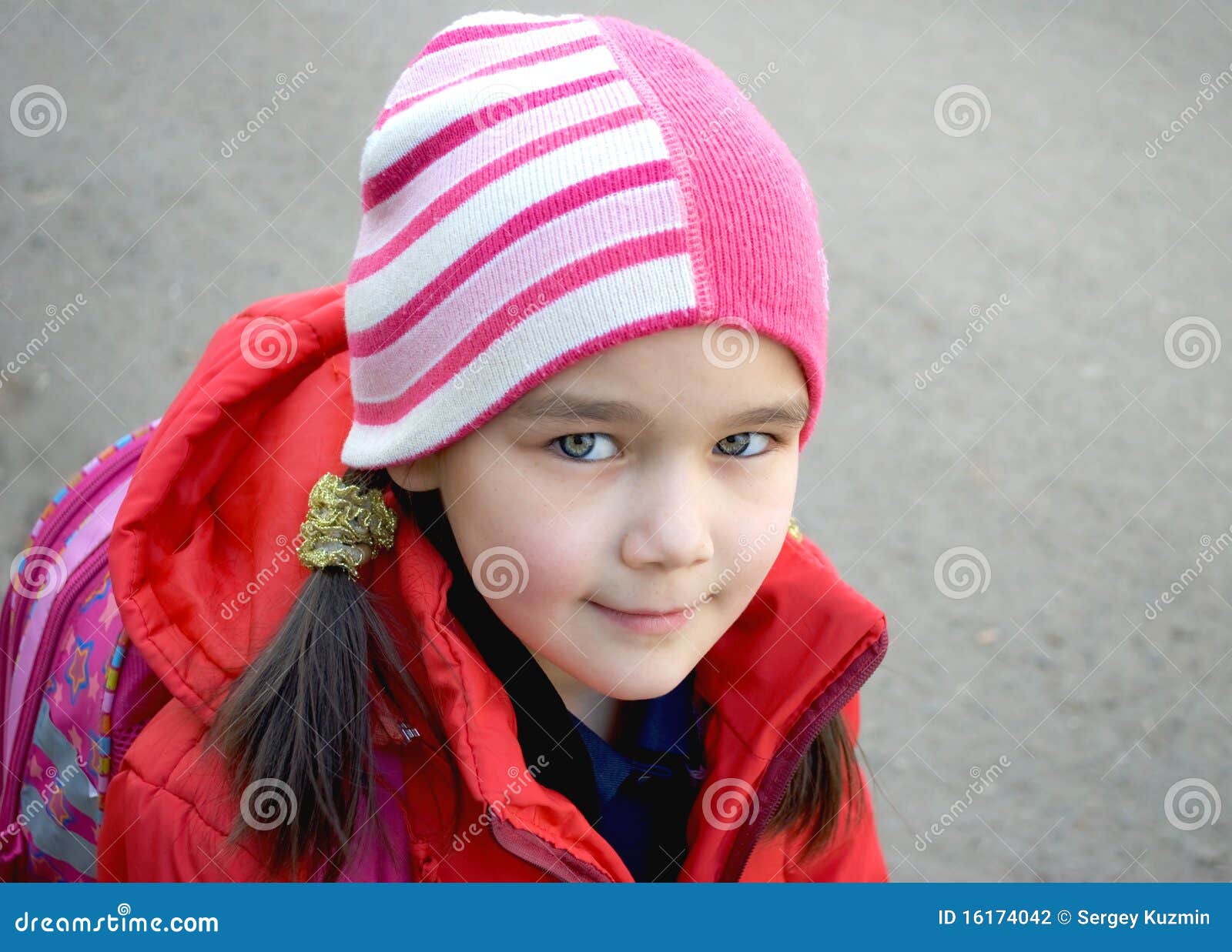 Modest, smiling girl. stock photo. Image of beautiful - 16174042