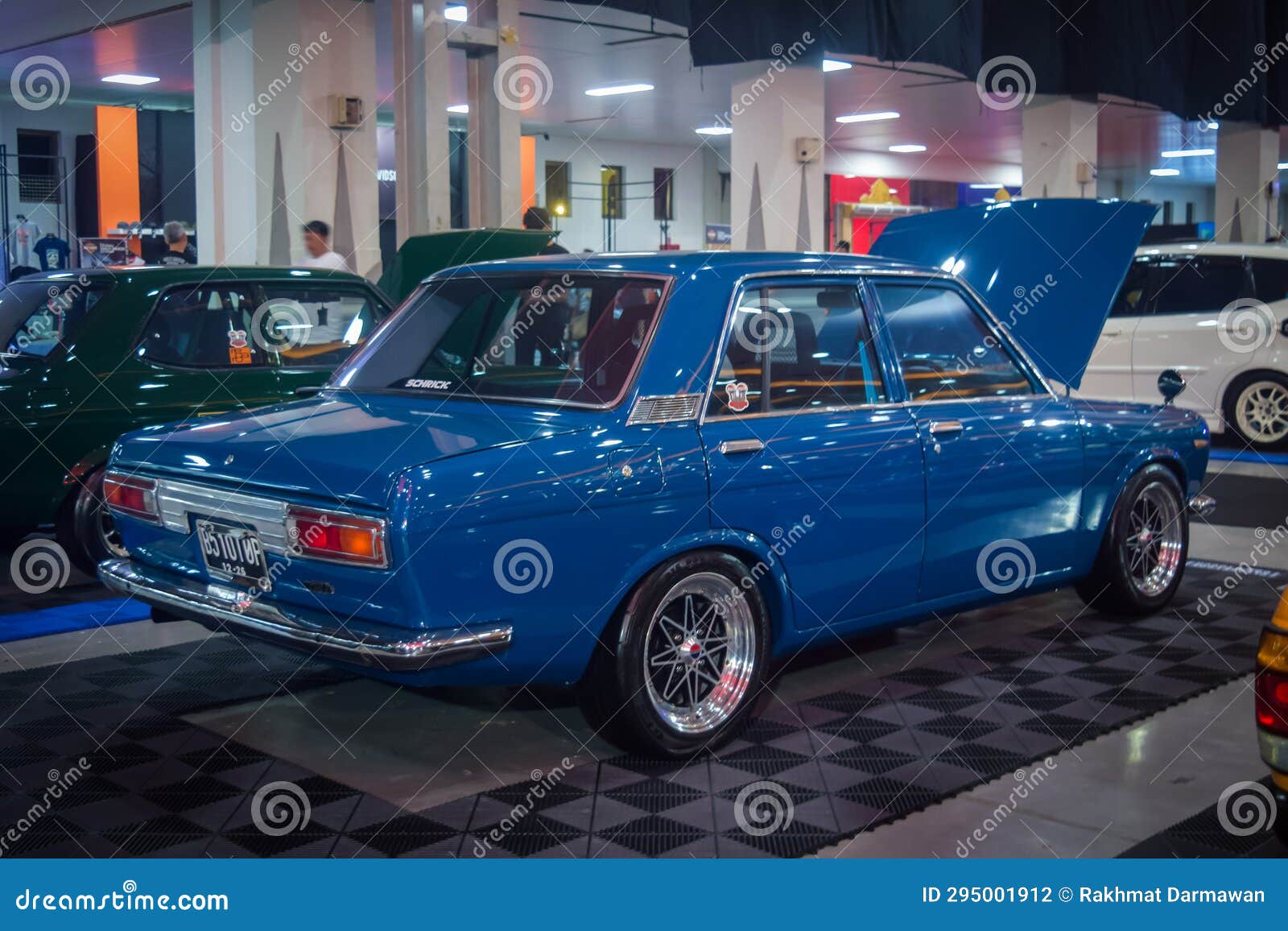 Modified Blue Datsun 510 in Indonesian Custom Show Editorial ...