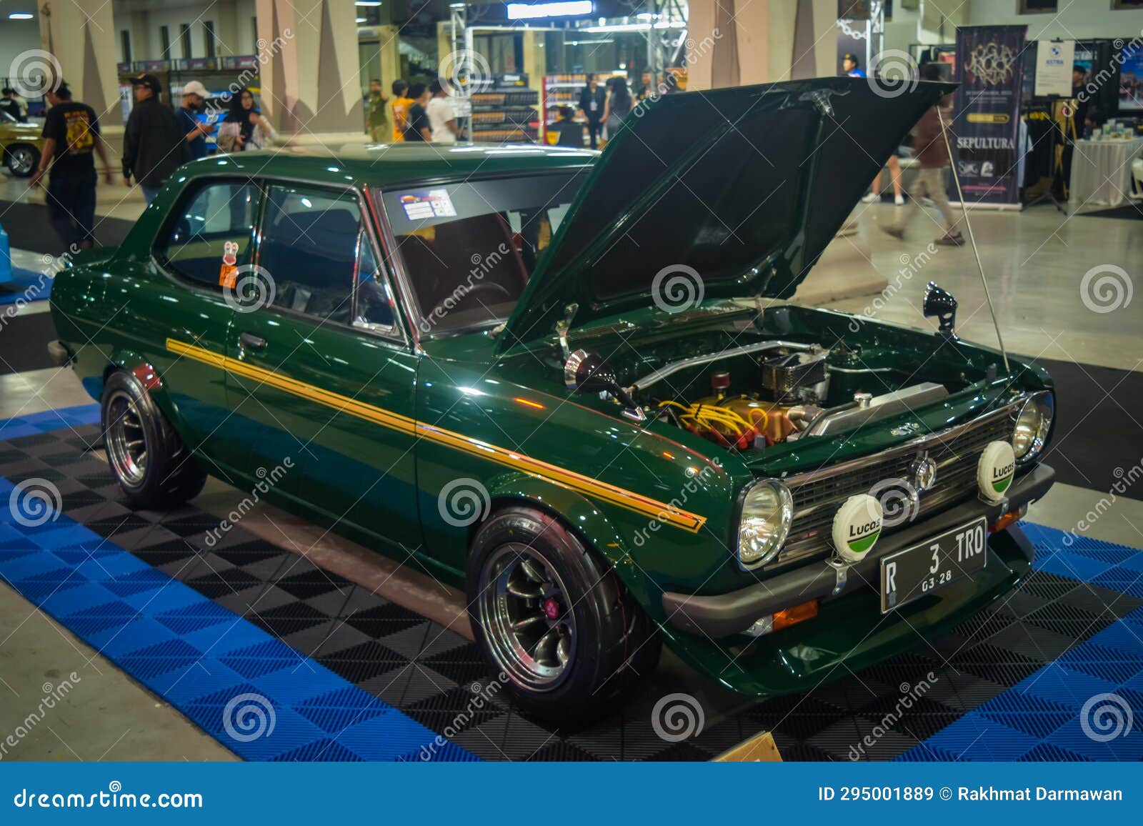 Modified Datsun 120Y coupe editorial stock image. Image of rally ...