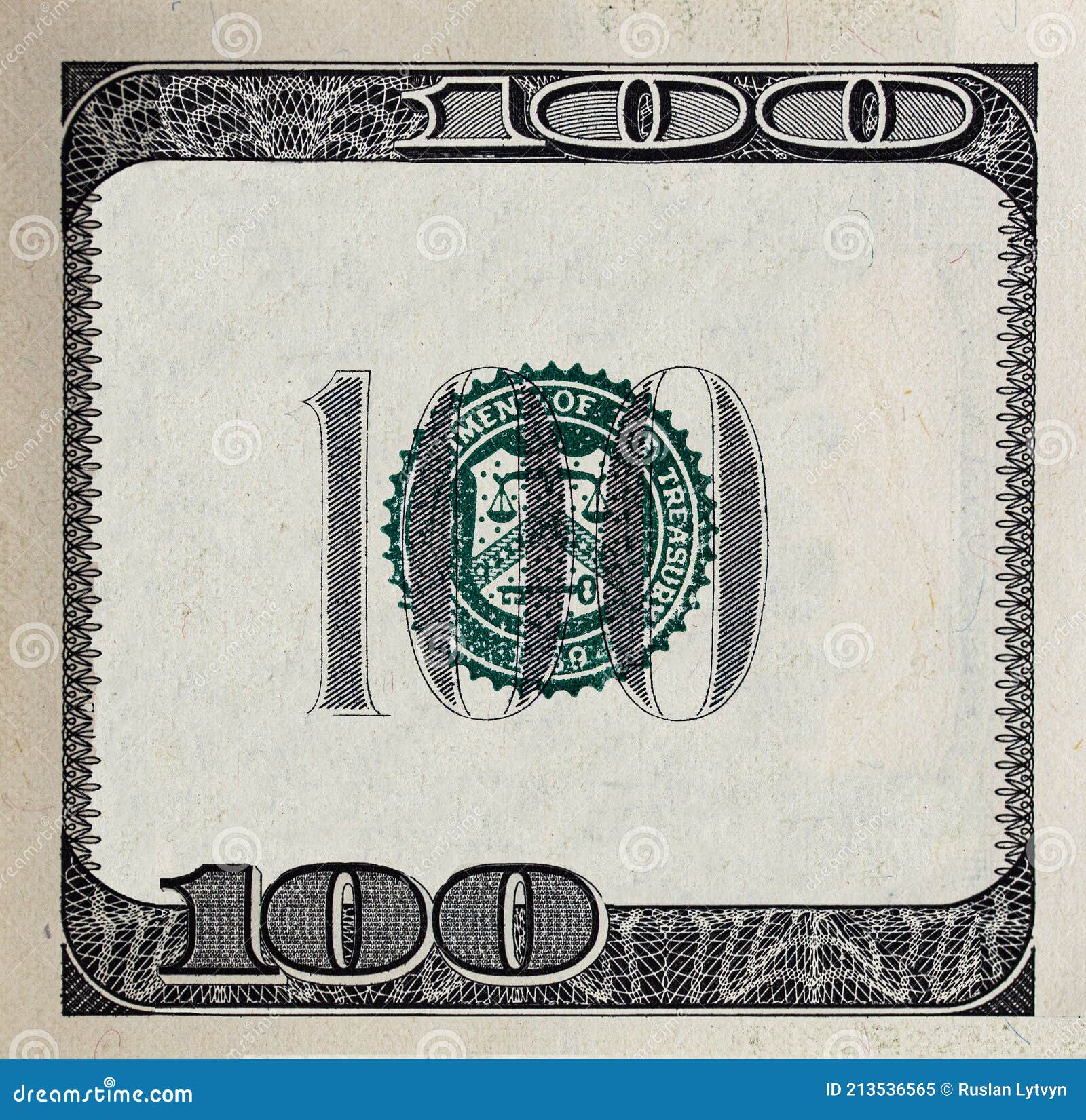 Modified Decorative 100 Dollar Bill Artwork Stock Image - Image of clip ...