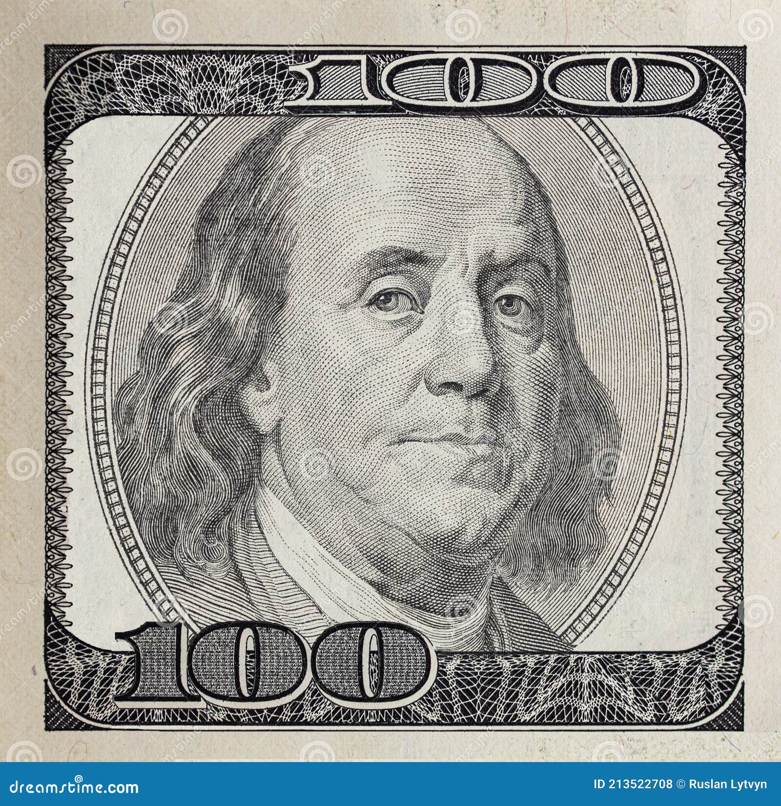 Modified Decorative 100 Dollar Bill Artwork Stock Photo - Image of bank ...