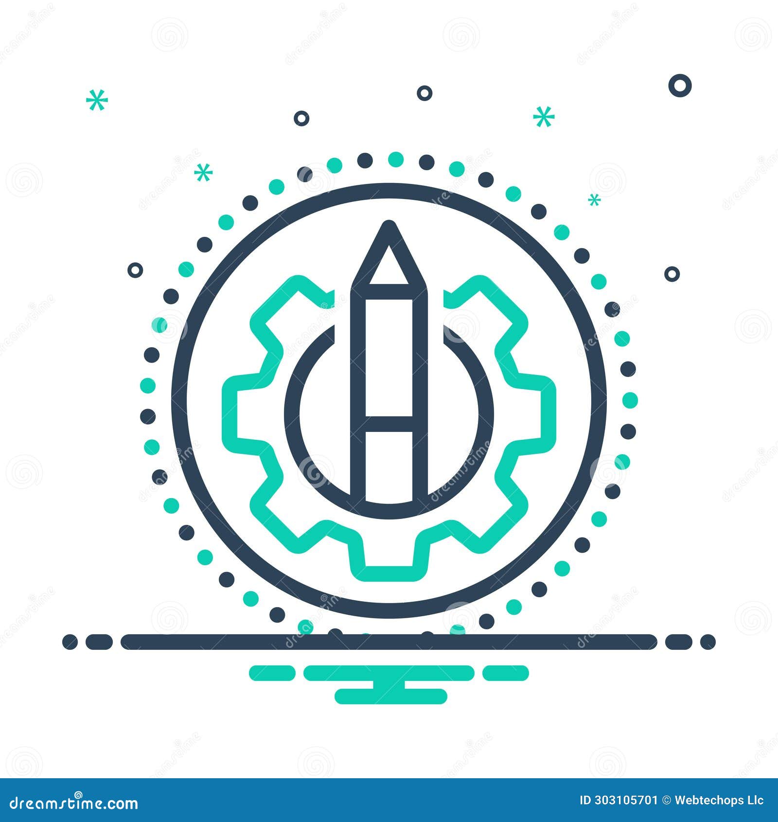 Mix Icon for Modified, Improved and Gear Stock Vector - Illustration of ...