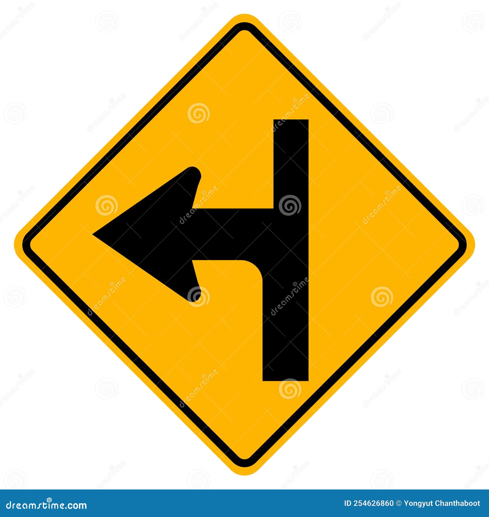 Modified Intersection Left Symbol Sign, Vector Illustration, Isolated ...